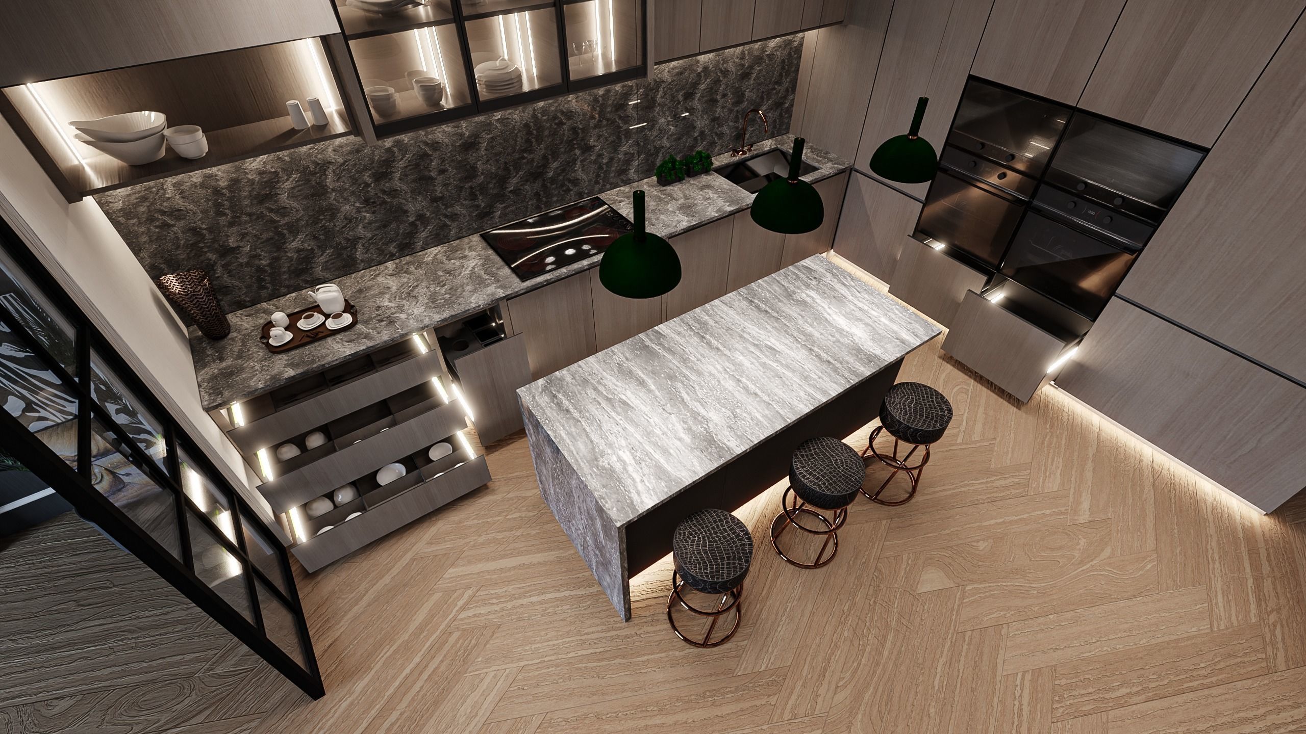 3D model Kitchen 3D Animation InteriorDesign VR / AR / low-poly ...