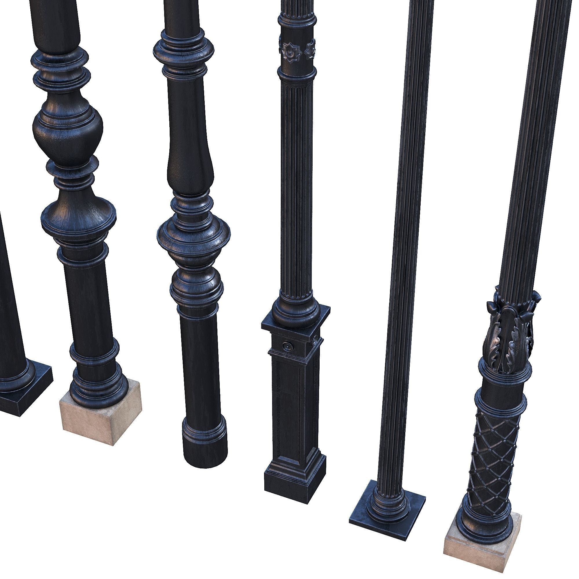 Cast iron columns 3 3D model | CGTrader