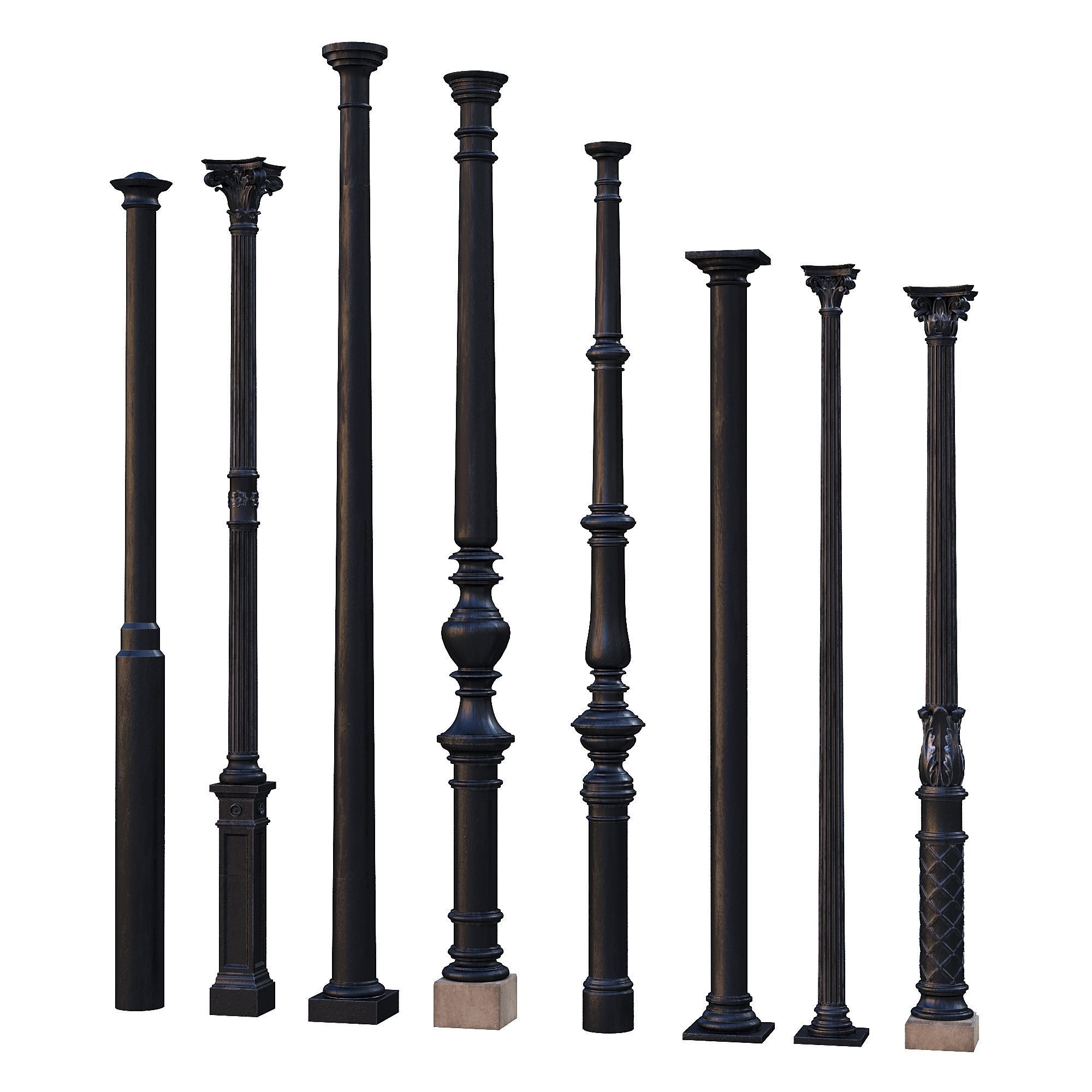 Cast iron columns 3 3D model | CGTrader