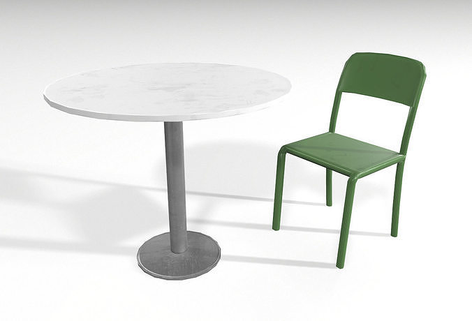 3D model Street table and chair VR / AR / low-poly | CGTrader