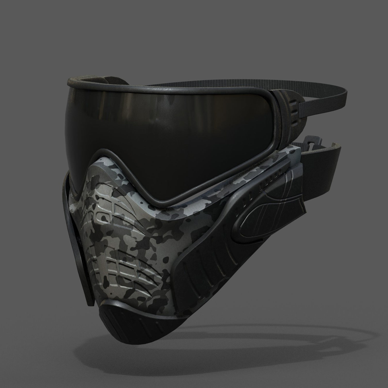 3D model Mask helmet scifi futuristic military combat VR / AR / low ...