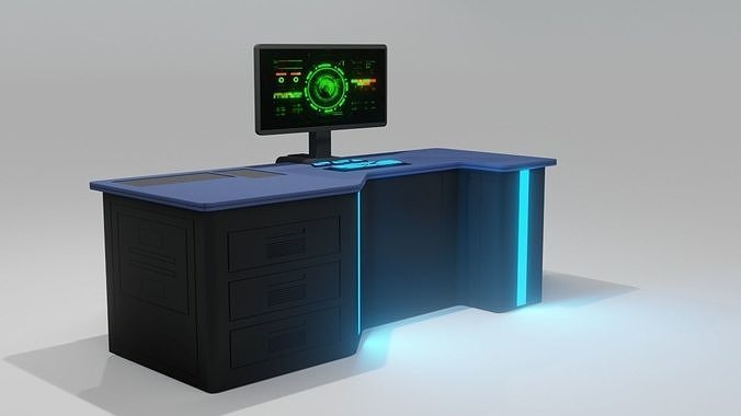 3D model Sci-fi Controller Display - Low poly - PBR - Game ready VR ...