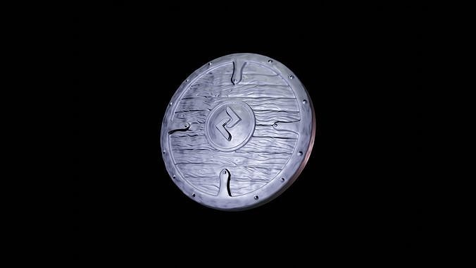 Scandinavian shield with rune Jara 3D model 3D printable | CGTrader