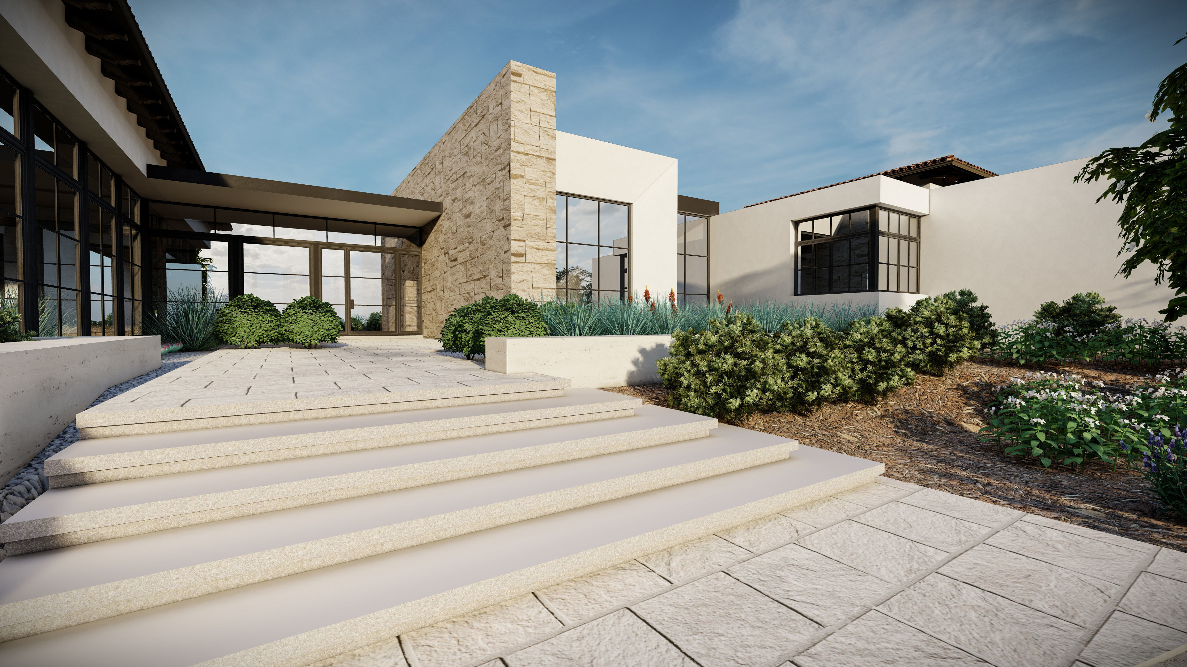 luxury Residence Landscape sketchup model and render water pool 3D ...