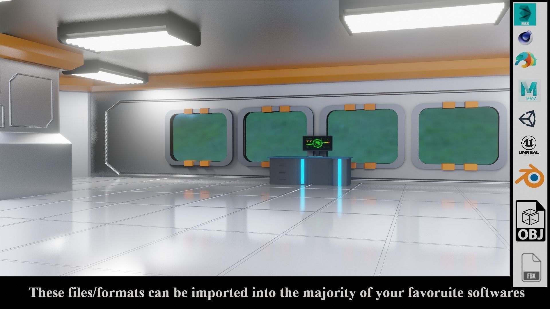 3D model Sci Fi Lab - Low Poly - PBR - Game Ready VR / AR / low-poly ...