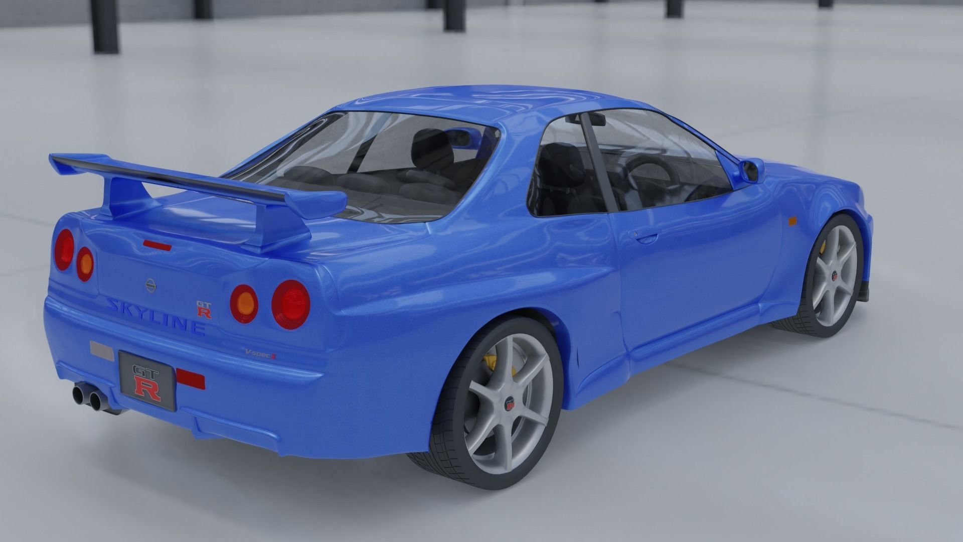 Nissan Skyline R34 GT-R V-spec 2 free 3D model | CGTrader