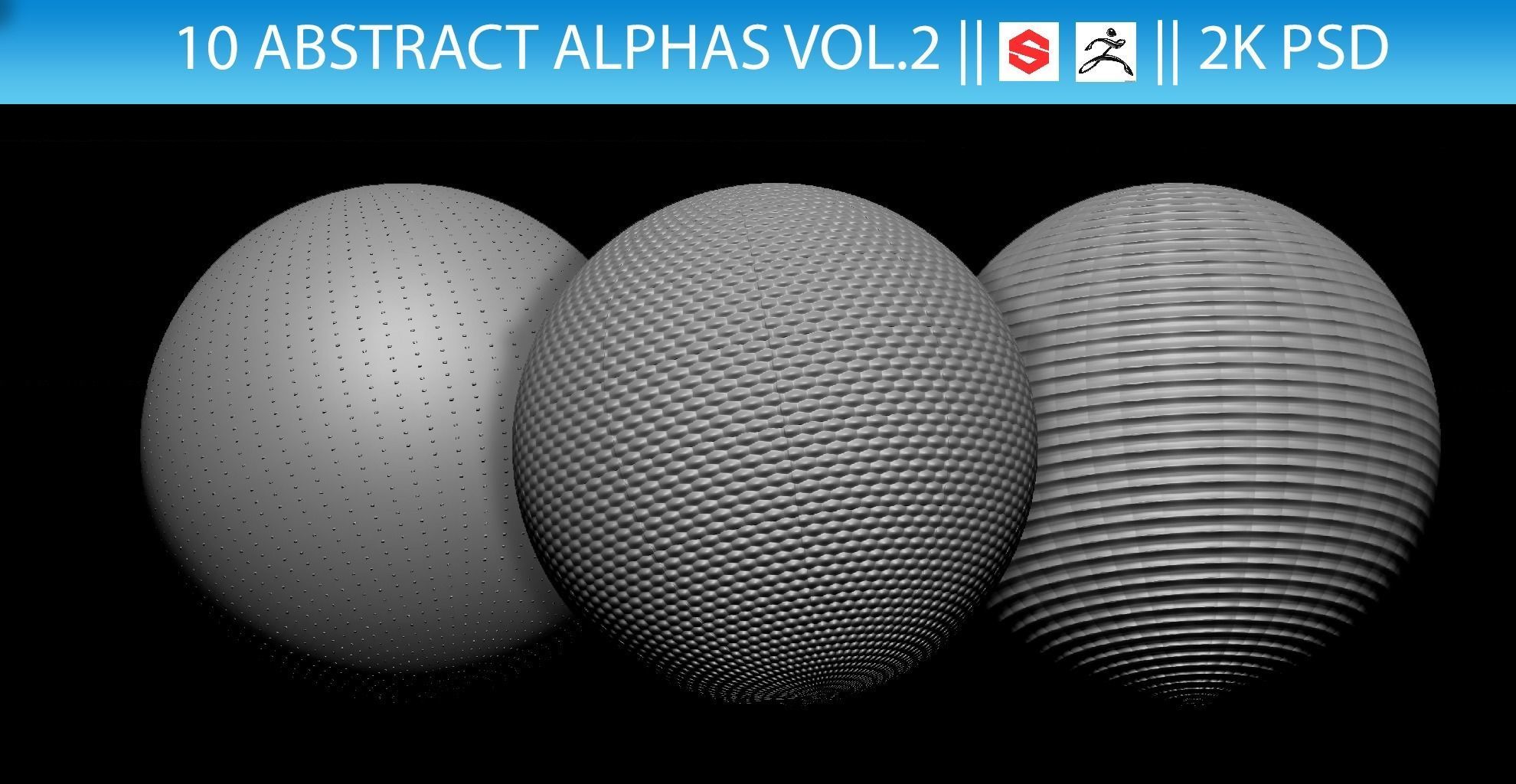 10 Abstract Alphas Vol 2 for ZBrush and Substance 3D model | CGTrader