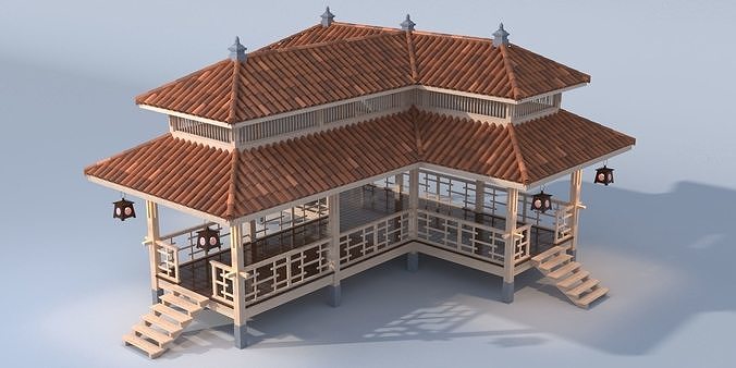 TRADITIONAL TEA HOUSE 03 3D model | CGTrader