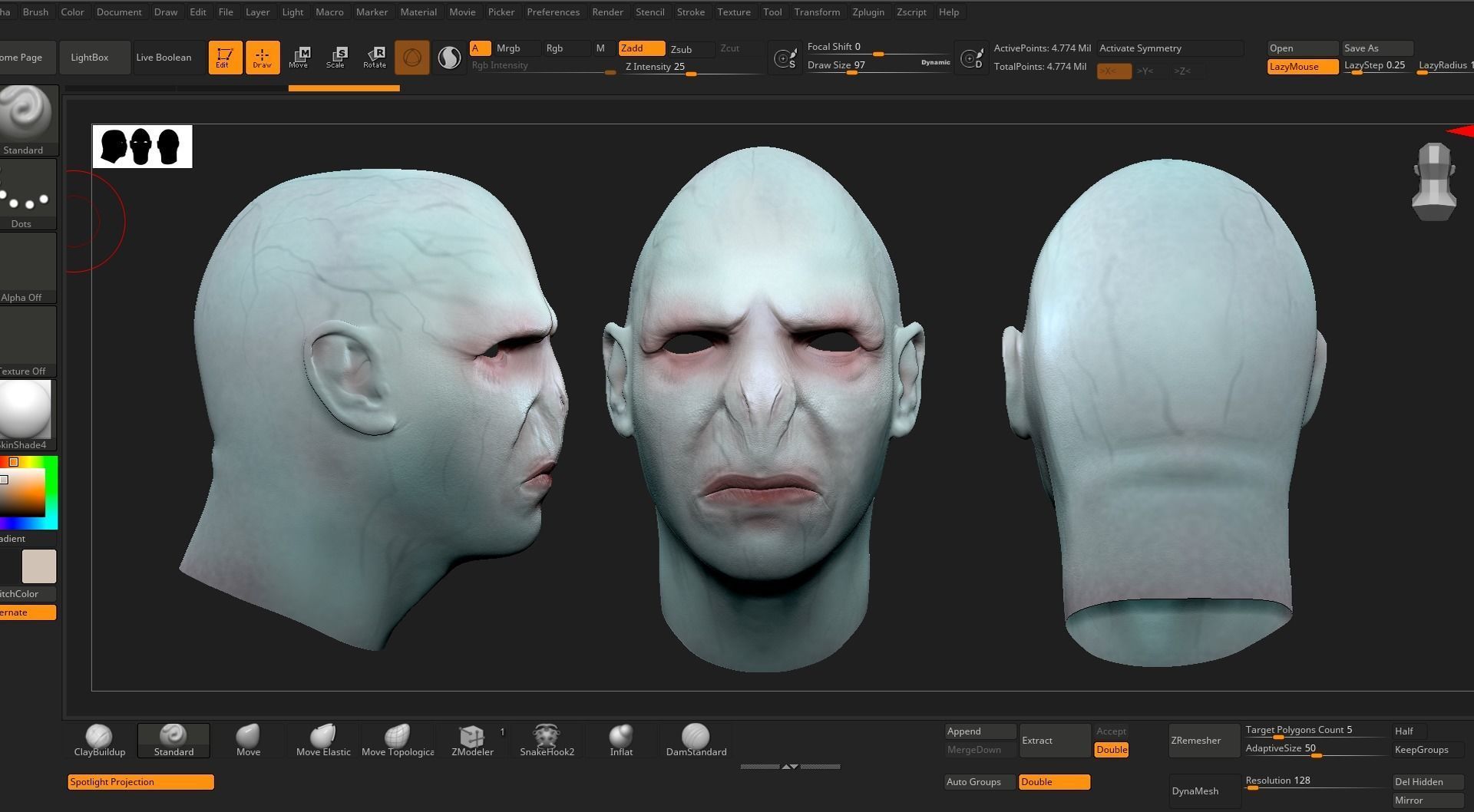 Voldemort Realistic Model bust of man 3D model | CGTrader