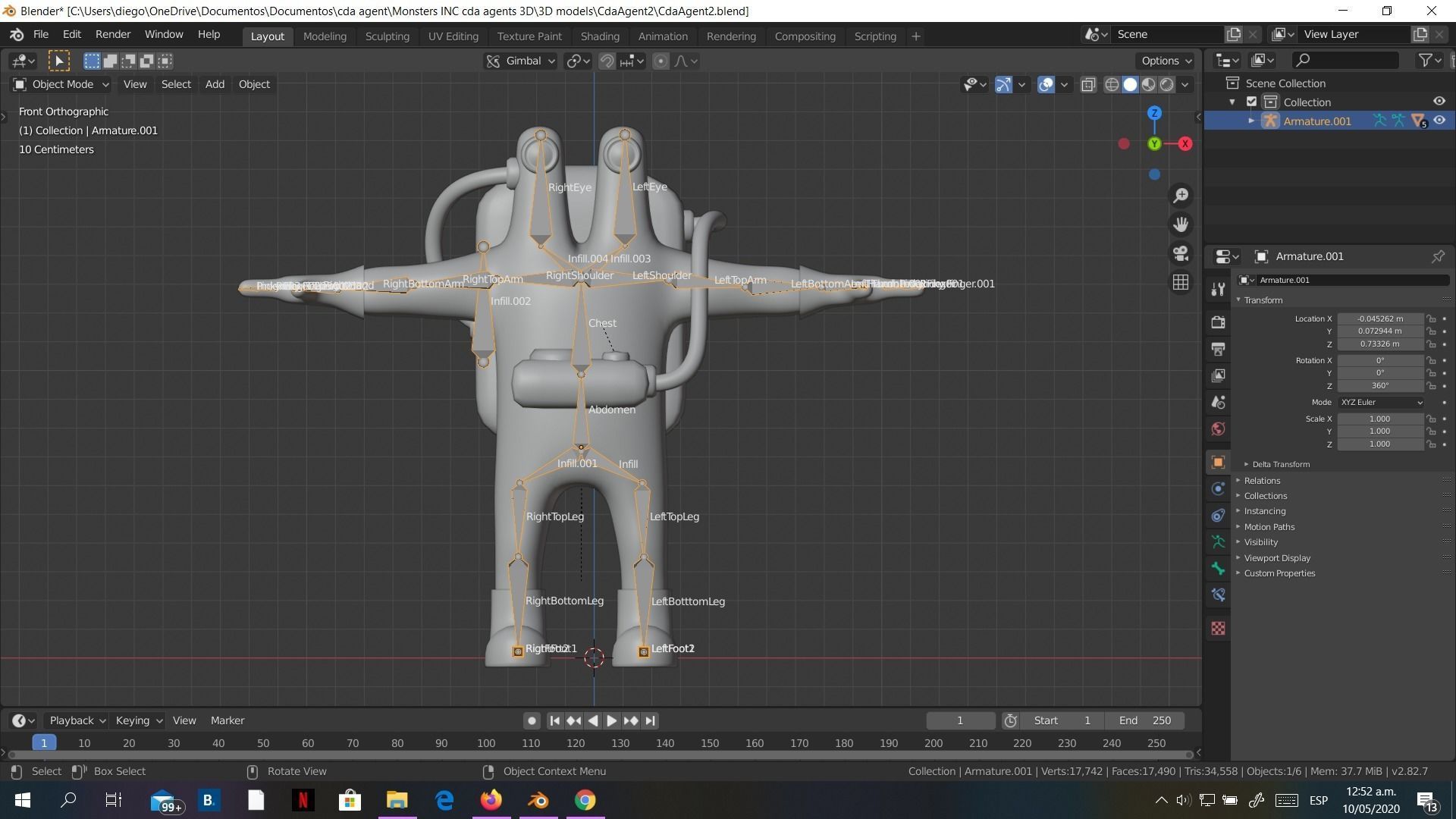 3D model Low-Poly Monsters Inc CDA agents 3D models rigged HAZMAT SUIT ...