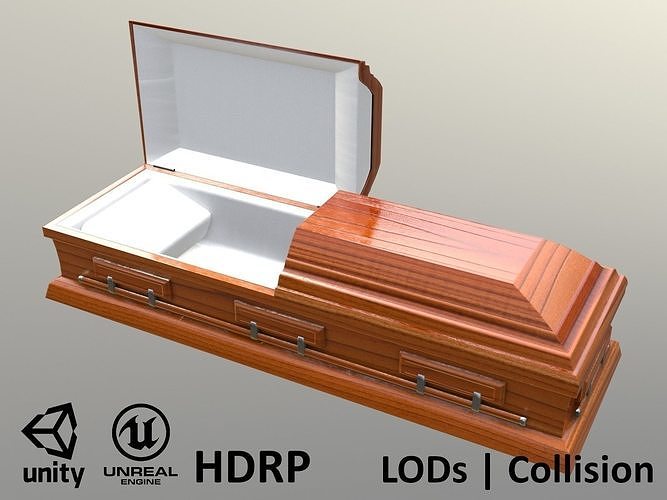 3D model Casket Cherry Wood - Unity - HDRP - UE4 VR / AR / low-poly ...