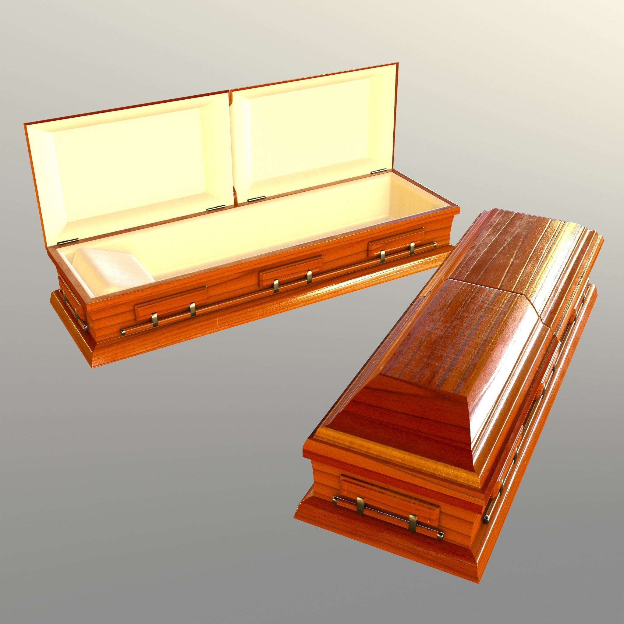 3D model Casket Cherry Wood - Unity - HDRP - UE4 VR / AR / low-poly ...
