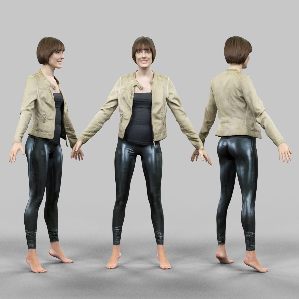 3D model 10 A-Pose Rig Ready Female Characters VR / AR / low-poly ...