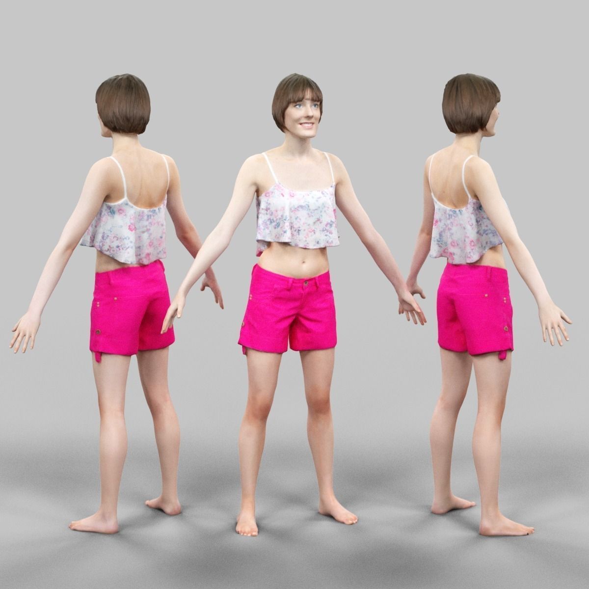 3D model 10 A-Pose Rig Ready Female Characters VR / AR / low-poly ...