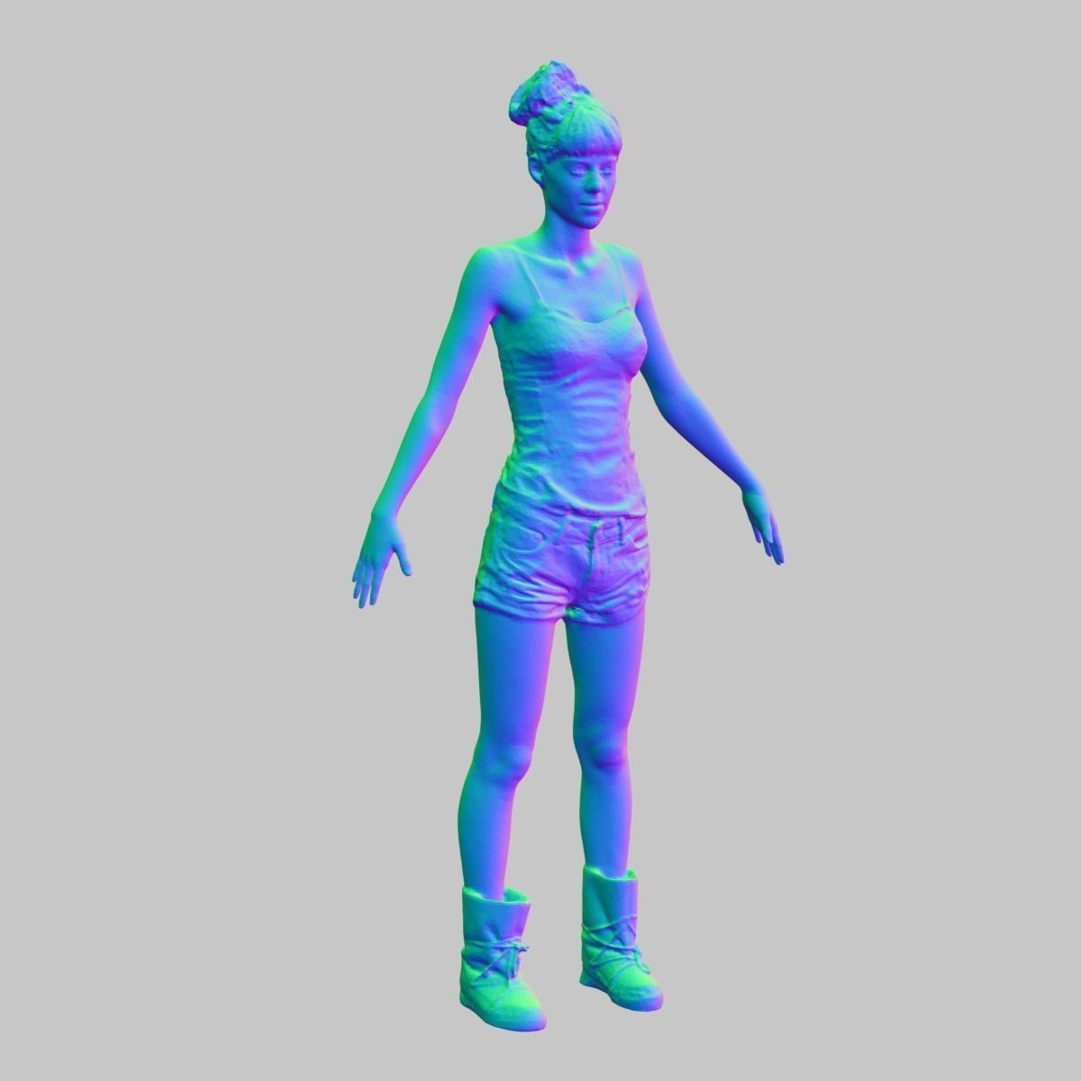 3D model 10 A-Pose Rig Ready Female Characters VR / AR / low-poly ...