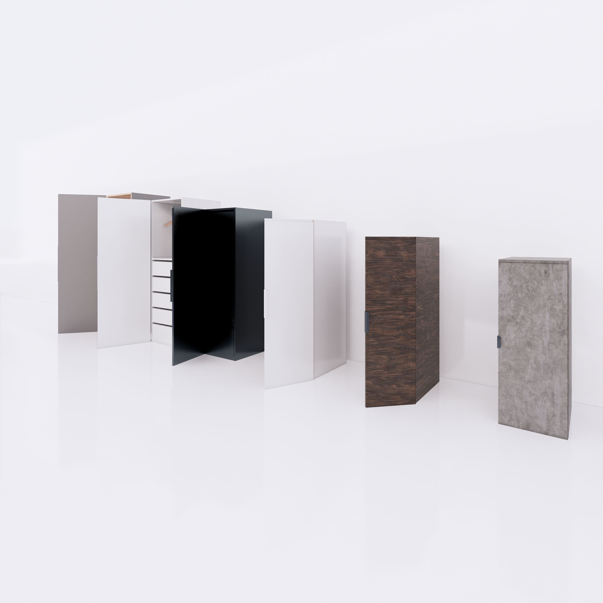 3D model Cupboard 2 - Full parametric Revit Family VR / AR / low-poly ...