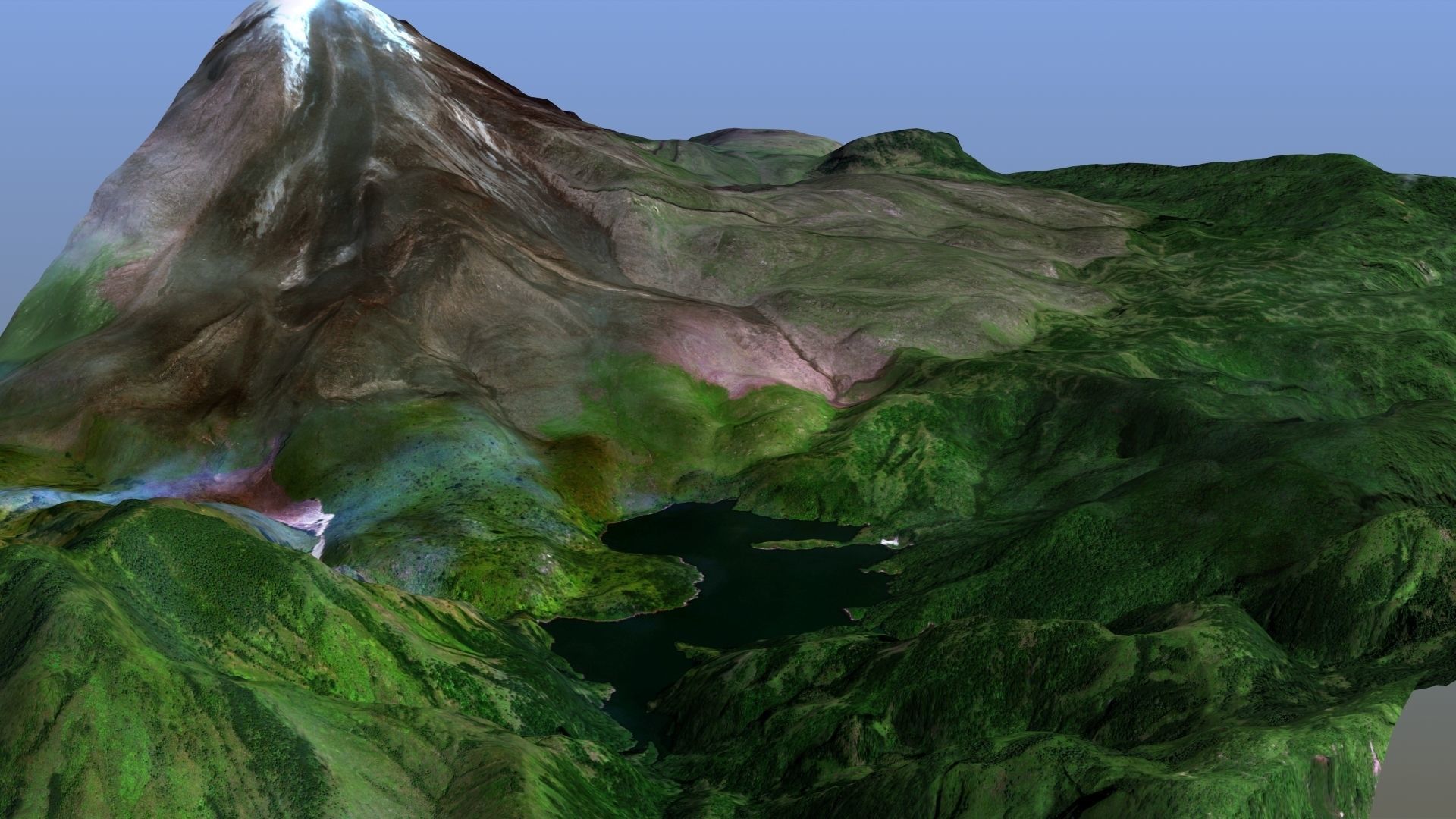 Tropical Volcano Terrain 3D model | CGTrader