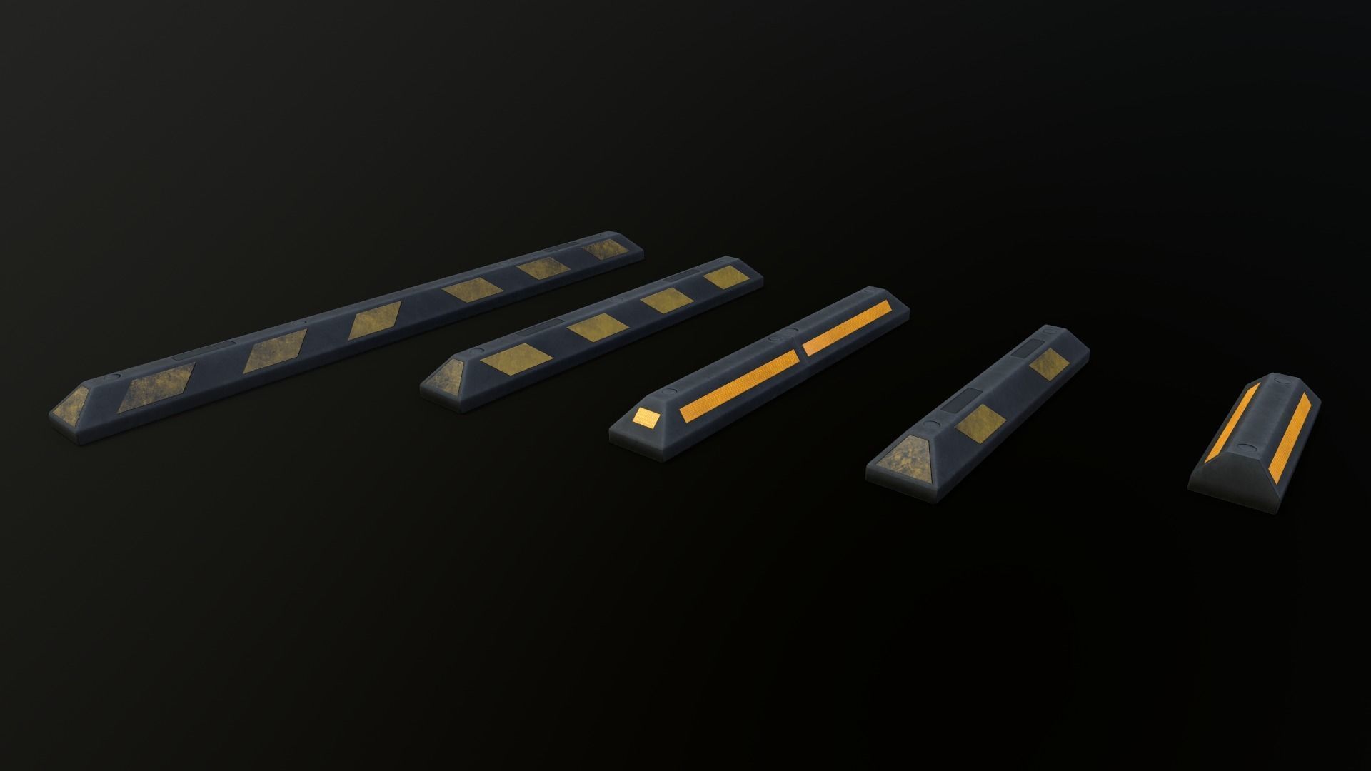 3D model Rubber Car Parking Wheel Stopper Game-ready Low-poly 3D model ...