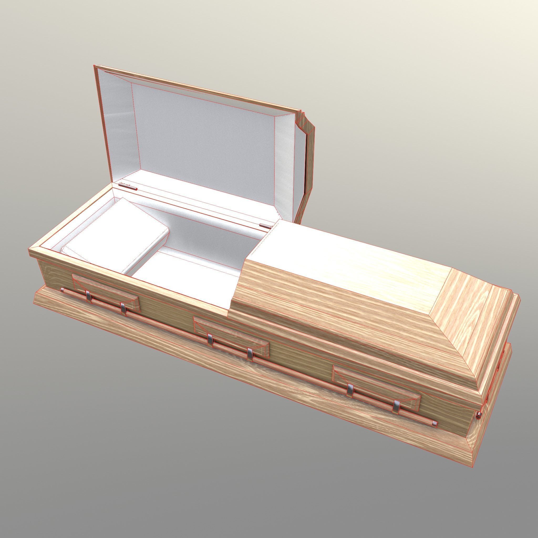 3D Model Collection Wooden Caskets - 4 versions VR / AR / low-poly ...