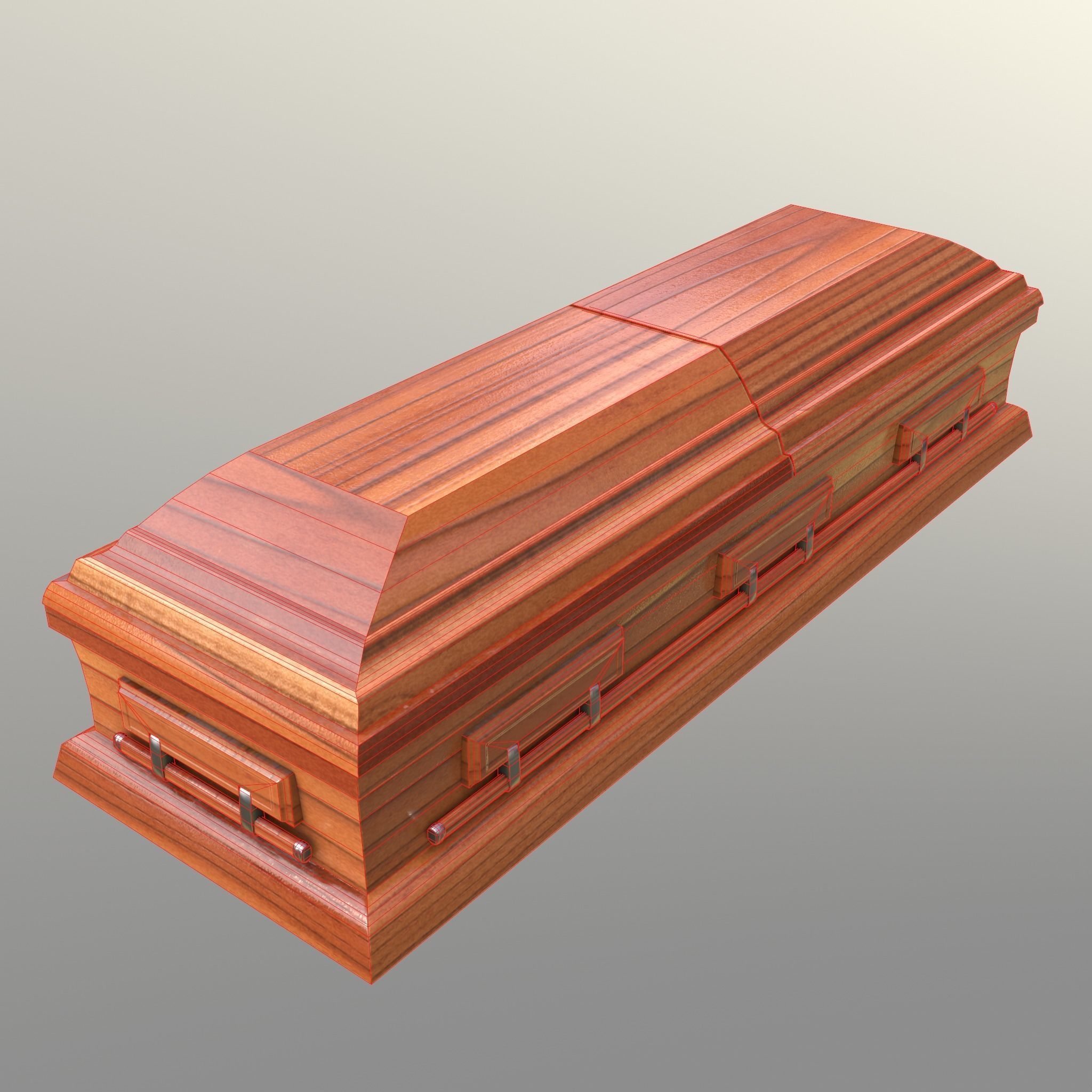 3D Model Collection Wooden Caskets - 4 versions VR / AR / low-poly ...