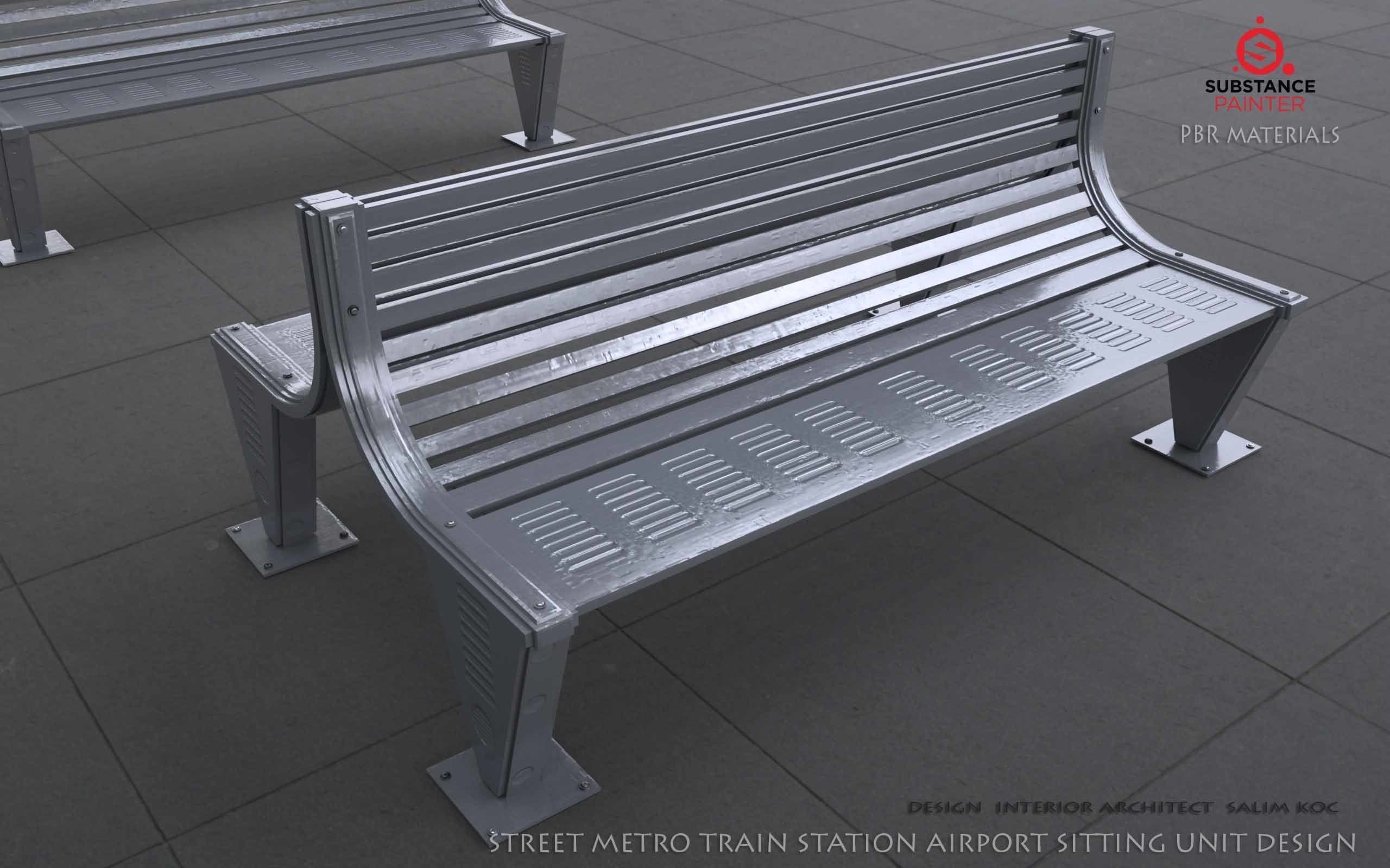 3D model BANCH 3D MODEL STREET METRO TRAIN STATION AIRPORT Banch VR ...
