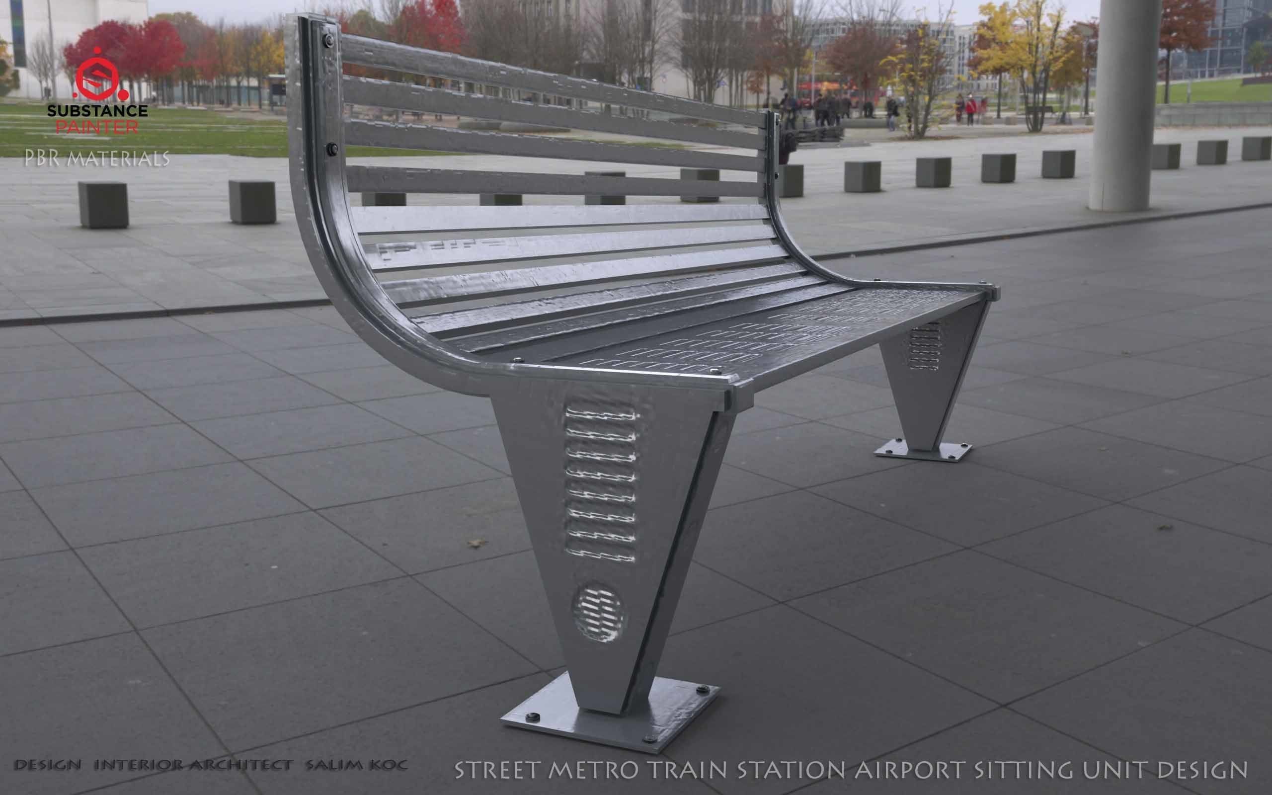 3D model BANCH 3D MODEL STREET METRO TRAIN STATION AIRPORT Banch VR ...