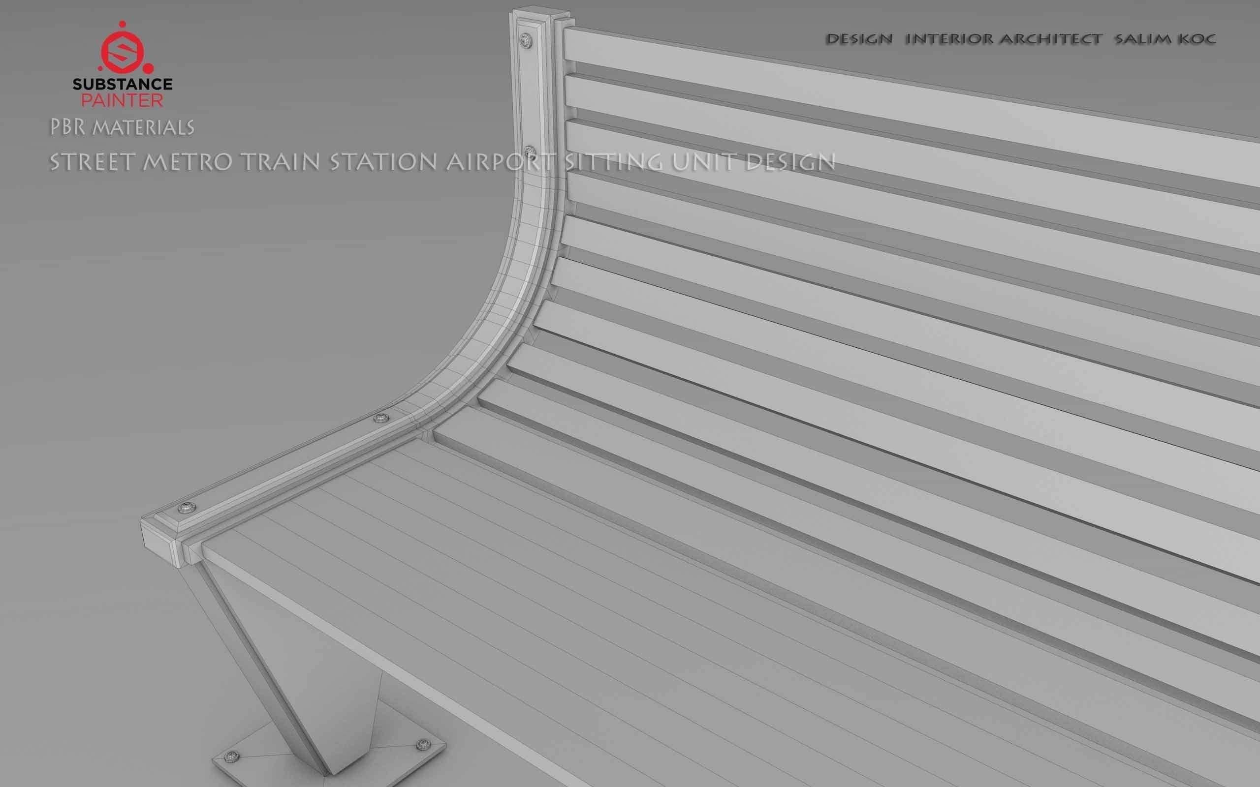 3D model BANCH 3D MODEL STREET METRO TRAIN STATION AIRPORT Banch VR ...
