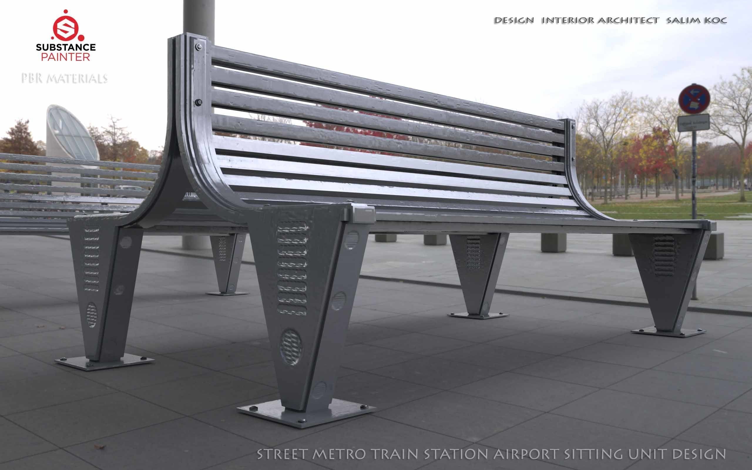 3D model BANCH 3D MODEL STREET METRO TRAIN STATION AIRPORT Banch VR ...