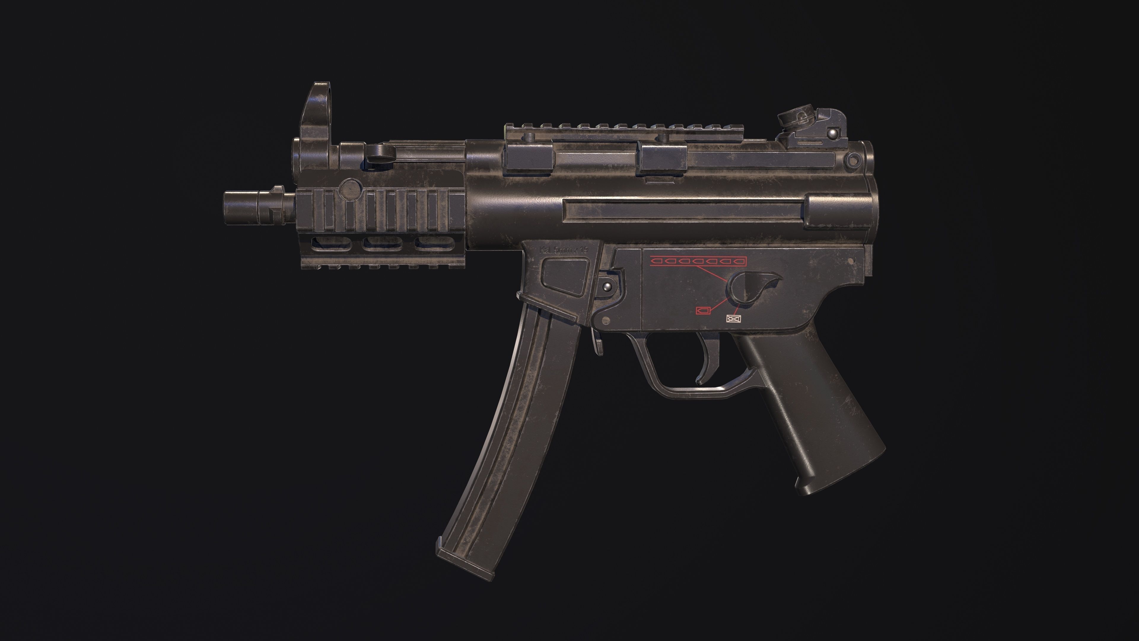 3D model Weapon - Gun - SMG - MP5K VR / AR / low-poly | CGTrader