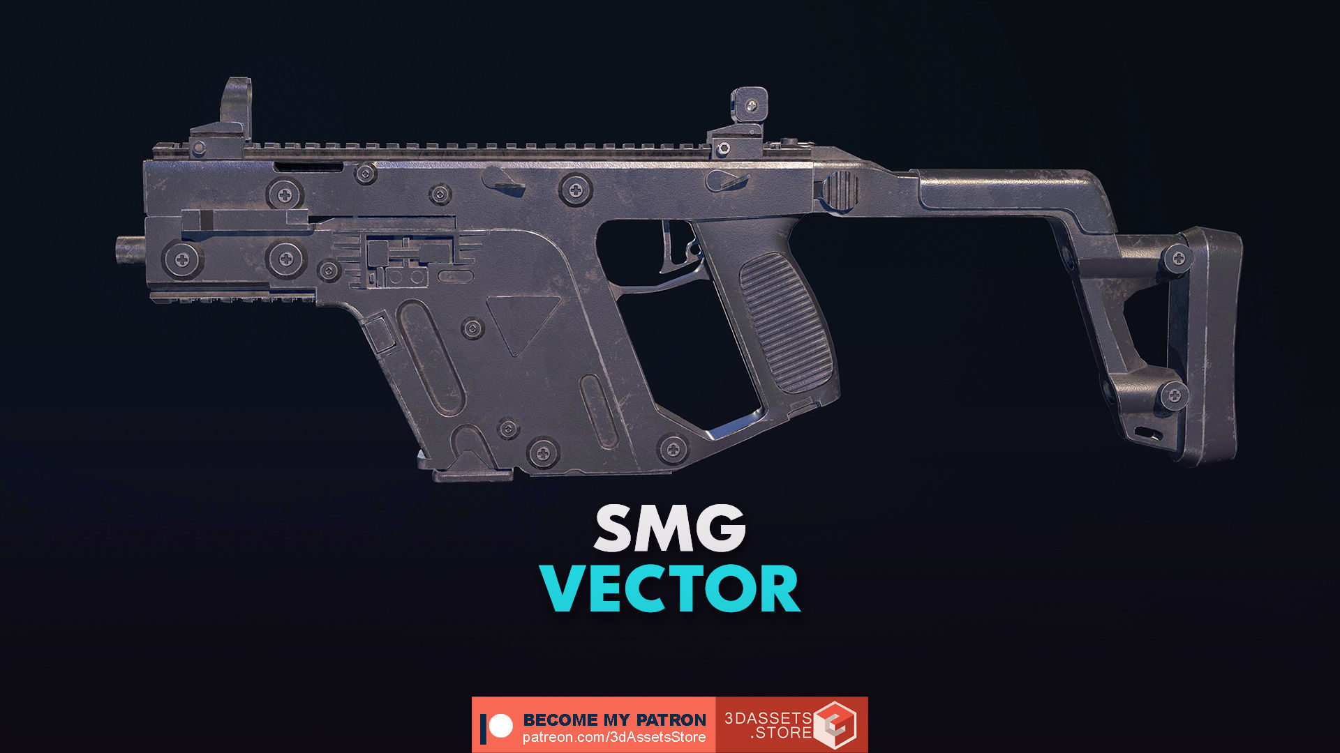 3D model Weapon - Gun - SMG - Vector VR / AR / low-poly | CGTrader