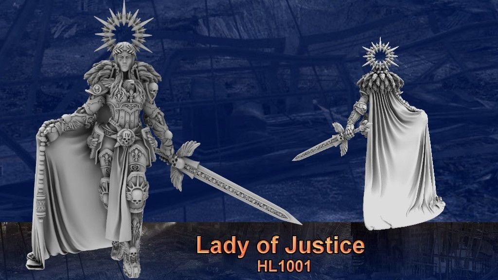 Heresylab - Lady of Justice 55mm 3D model 3D printable | CGTrader