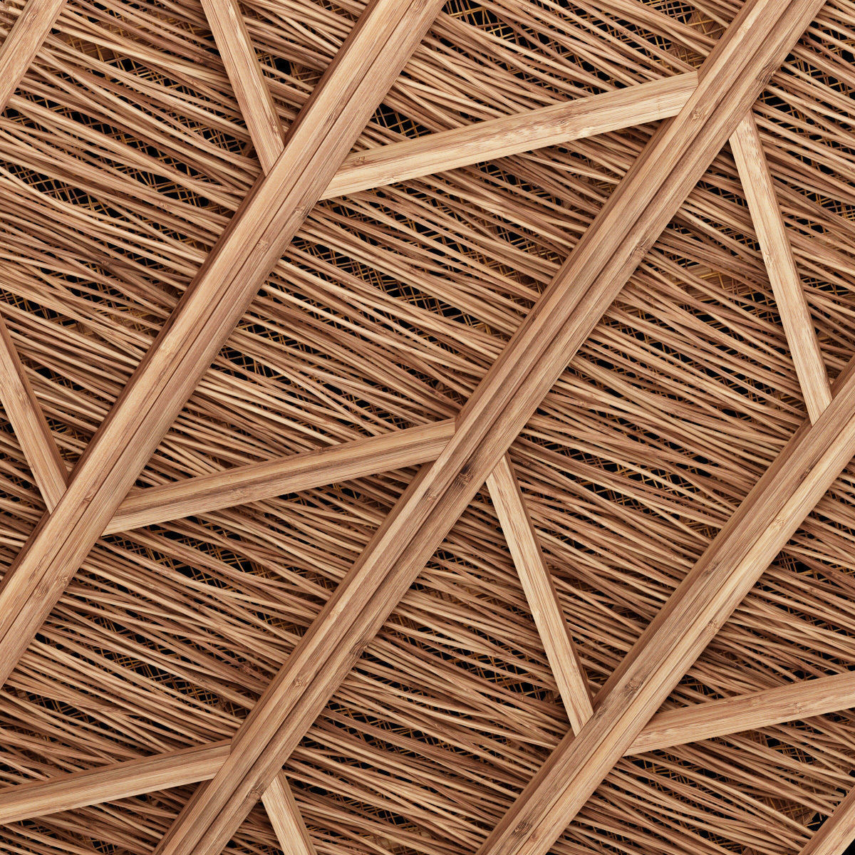 Ceiling diagonal wood thin branch beam n5 3D model | CGTrader