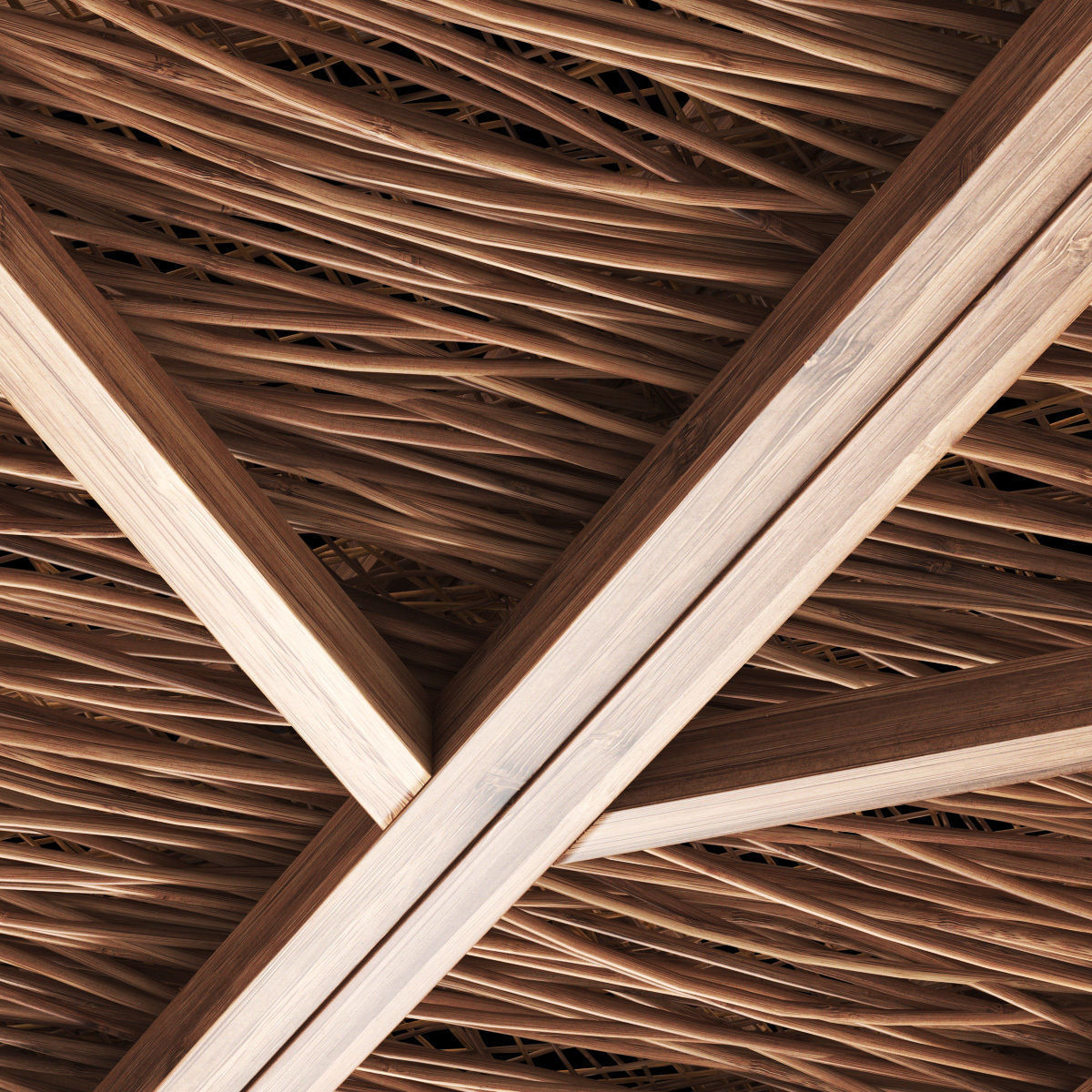 Ceiling diagonal wood thin branch beam n5 3D model | CGTrader