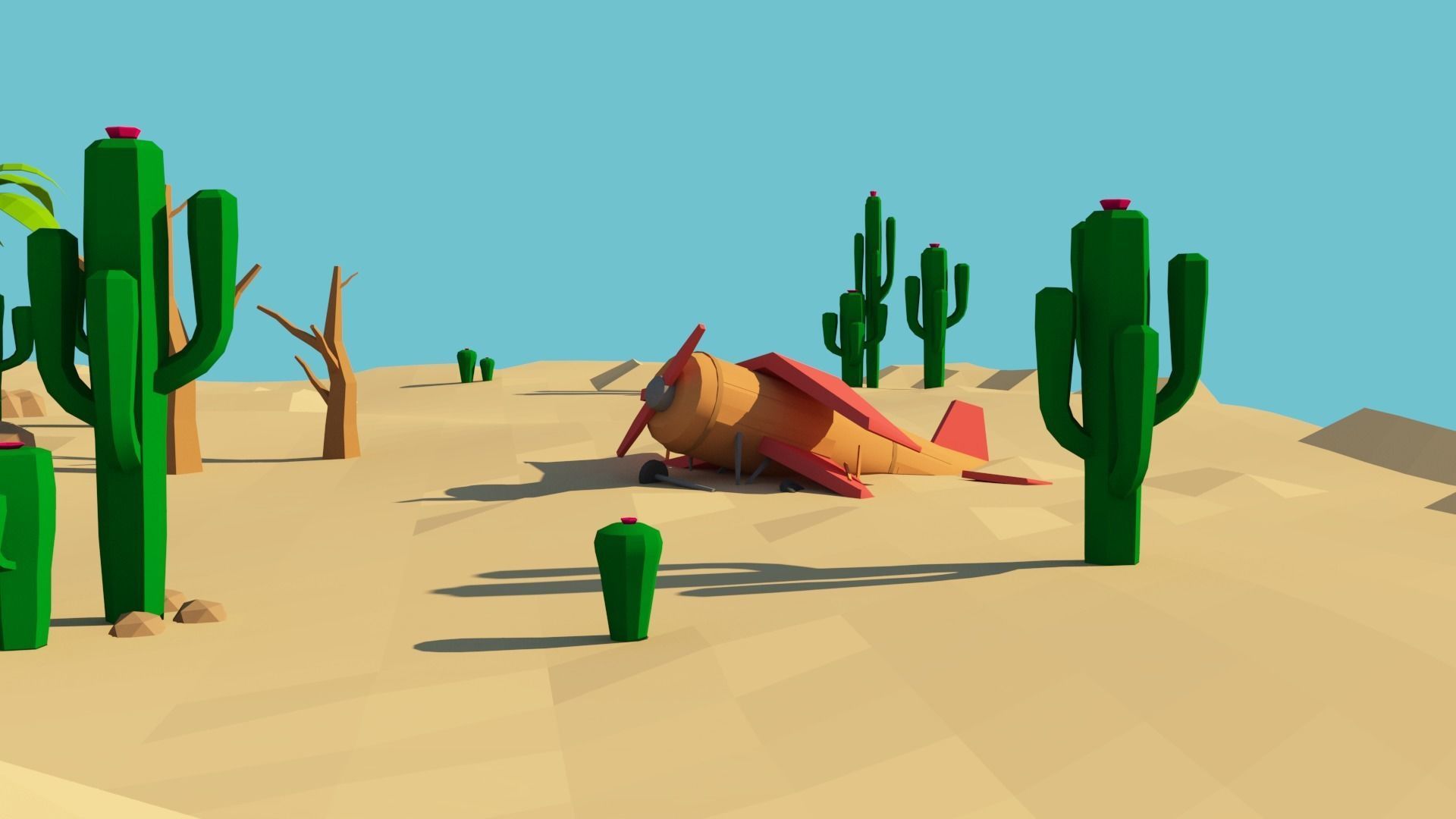 3D model Lowpoly Desert Game Environment Assets - Oasi 3d models VR ...
