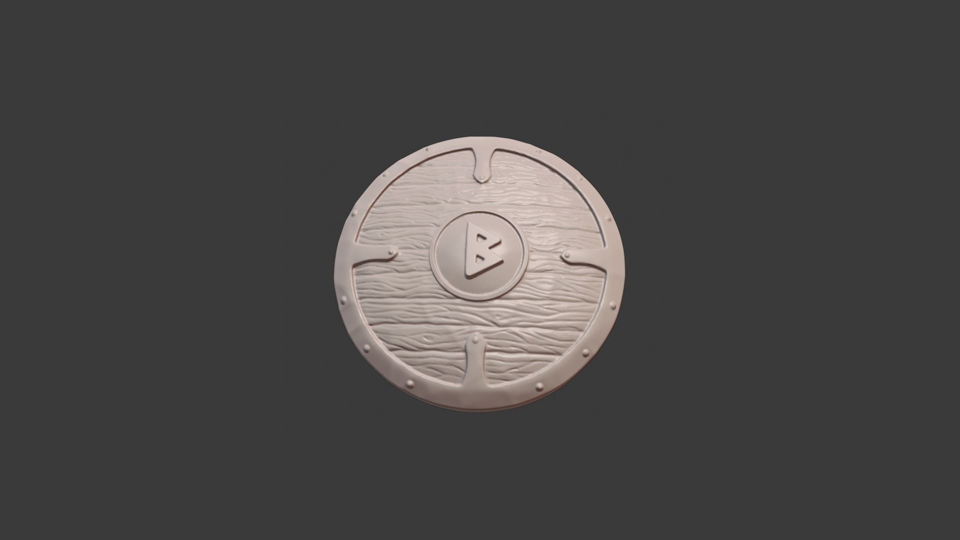 Scandinavian shield with rune Berkana 3D model 3D printable | CGTrader