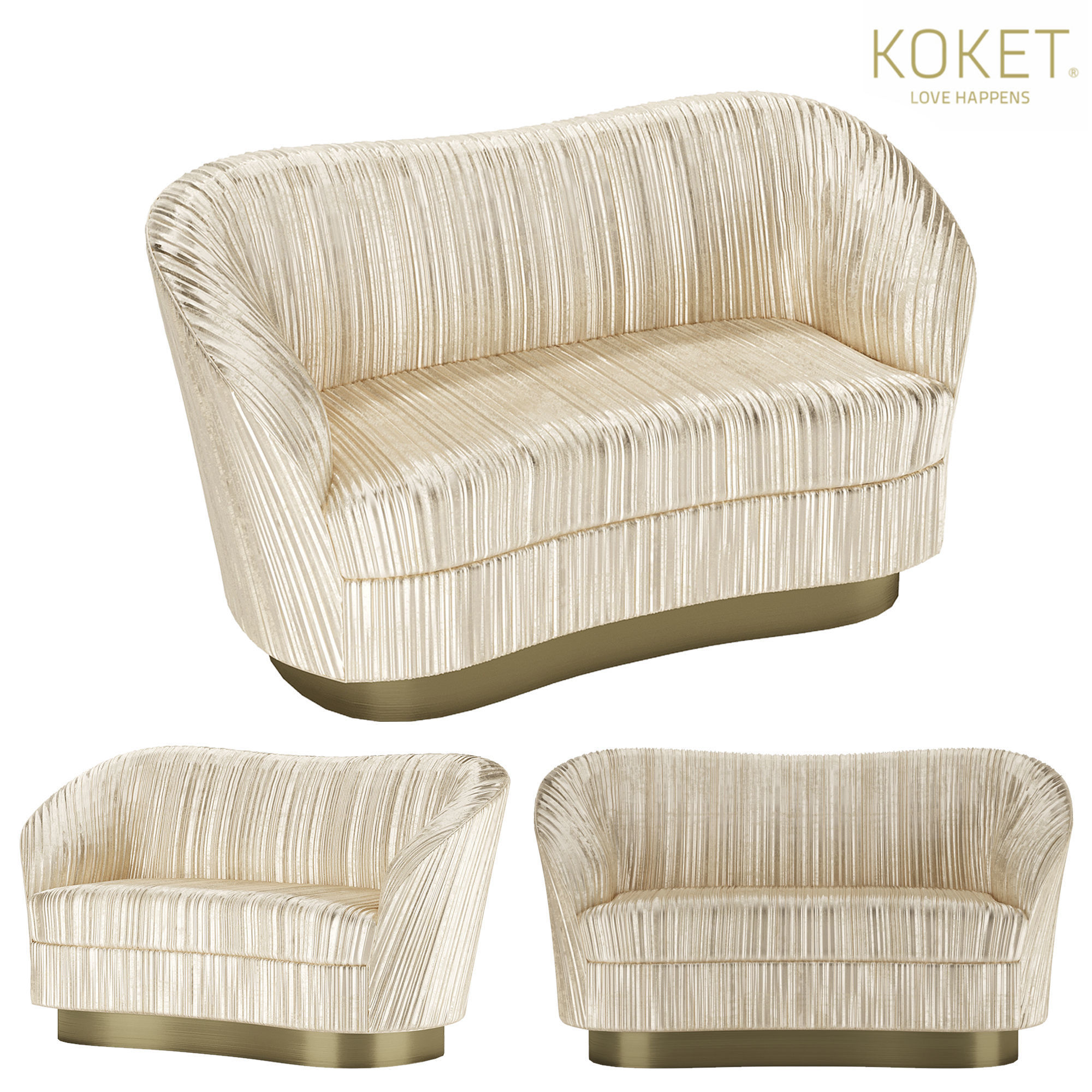 KOKET KELLY Small sofa 3D model | CGTrader