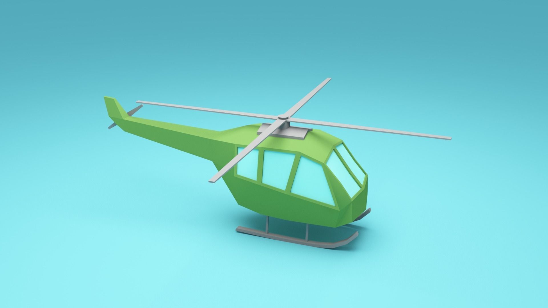 3D model Low-poly cartoon Helicopter - cartoon aircrafts VR / AR / low ...
