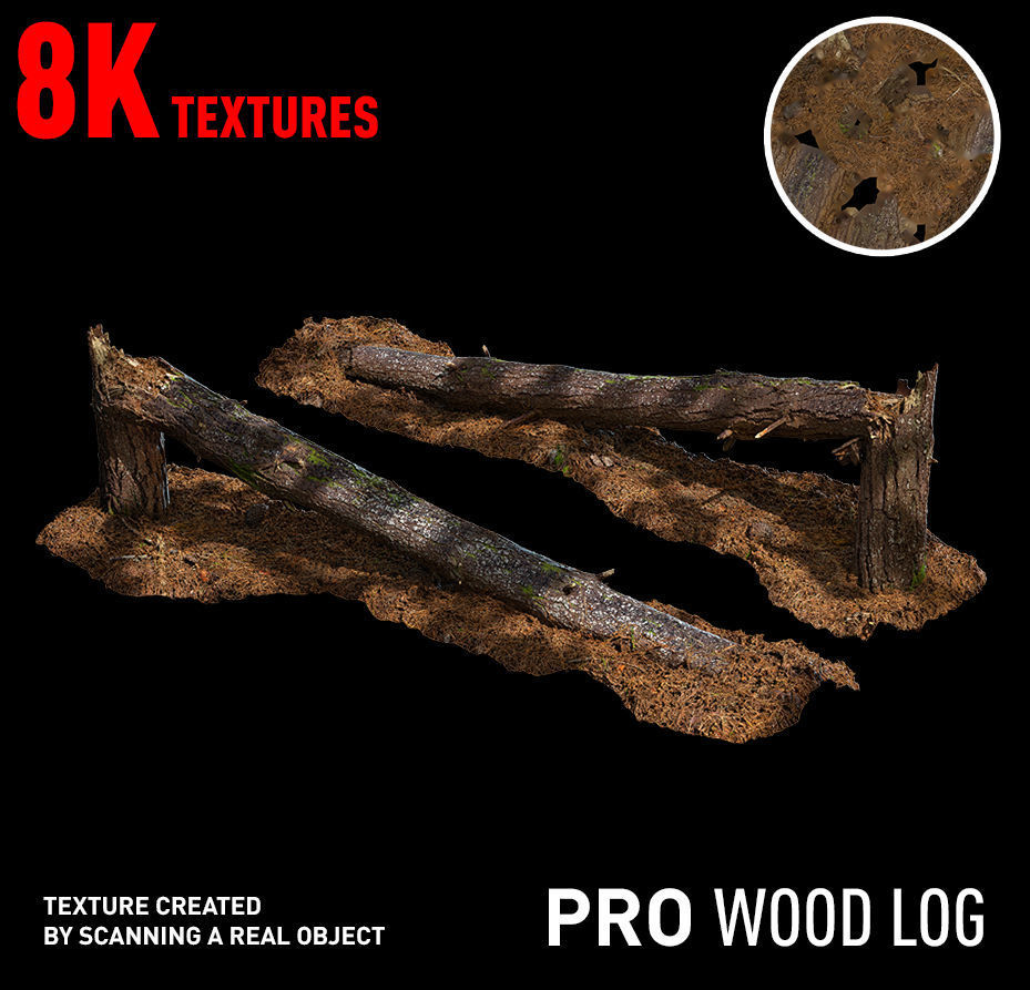 Texture PBR Wood log 8K Professional Textures VR / AR / low-poly | CGTrader