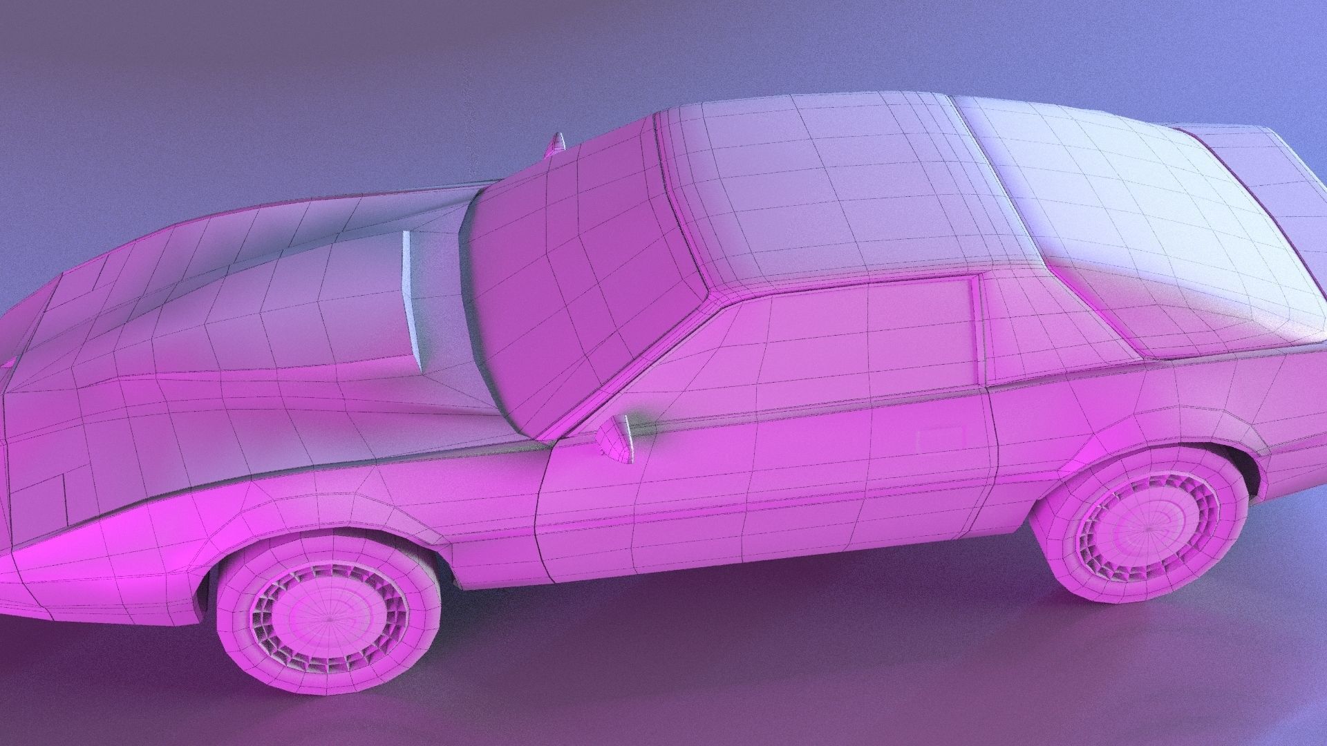 3D model lowpoly retro wave Knight Rider Pontiac Firebird Trans Am VR ...