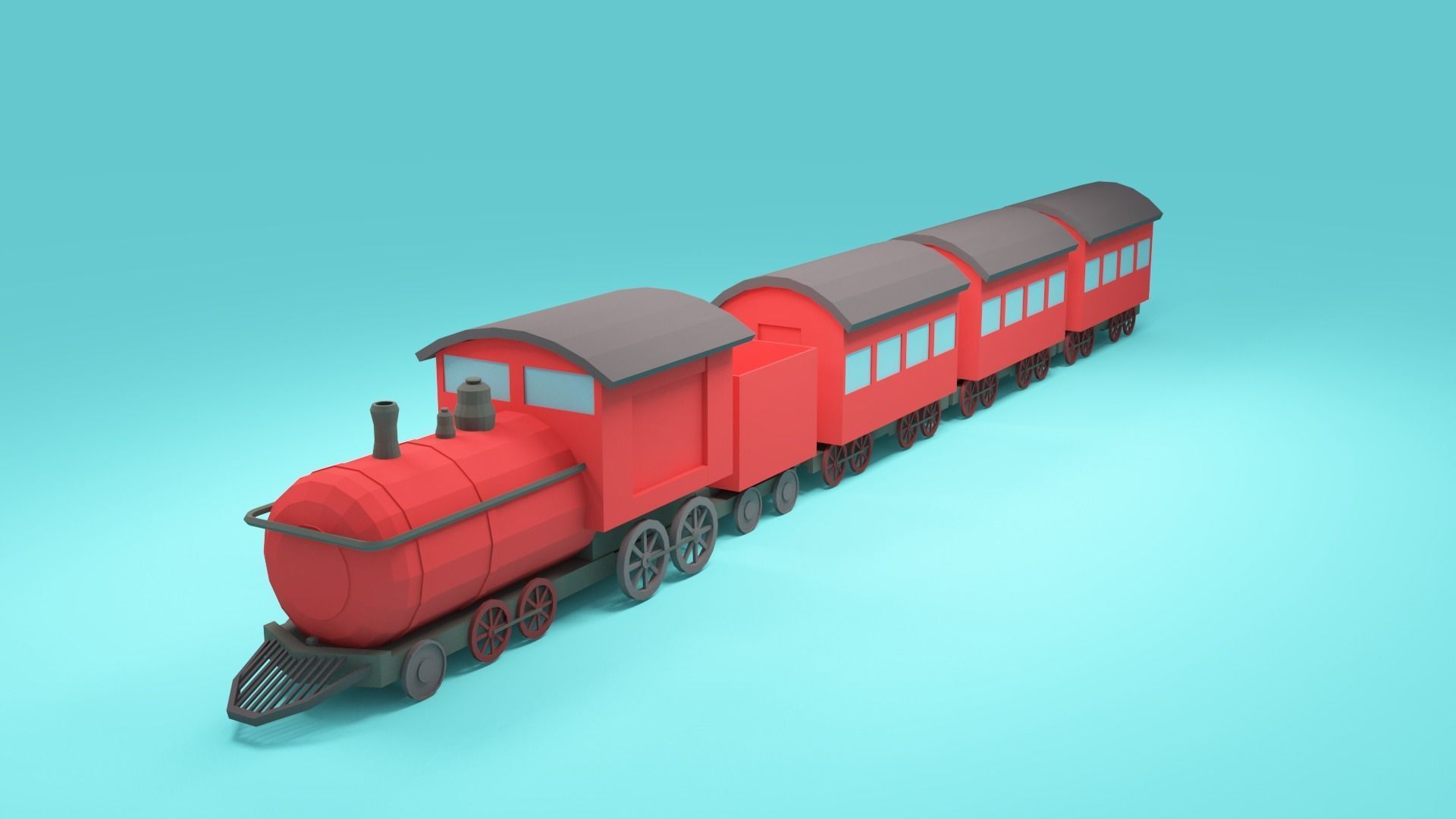 3D model Low-poly cartoon Train 3d model VR / AR / low-poly | CGTrader