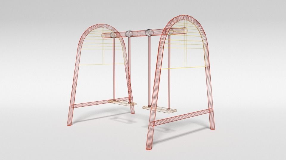 3D model Low Poly Cartoon Playground Swing VR / AR / low-poly | CGTrader