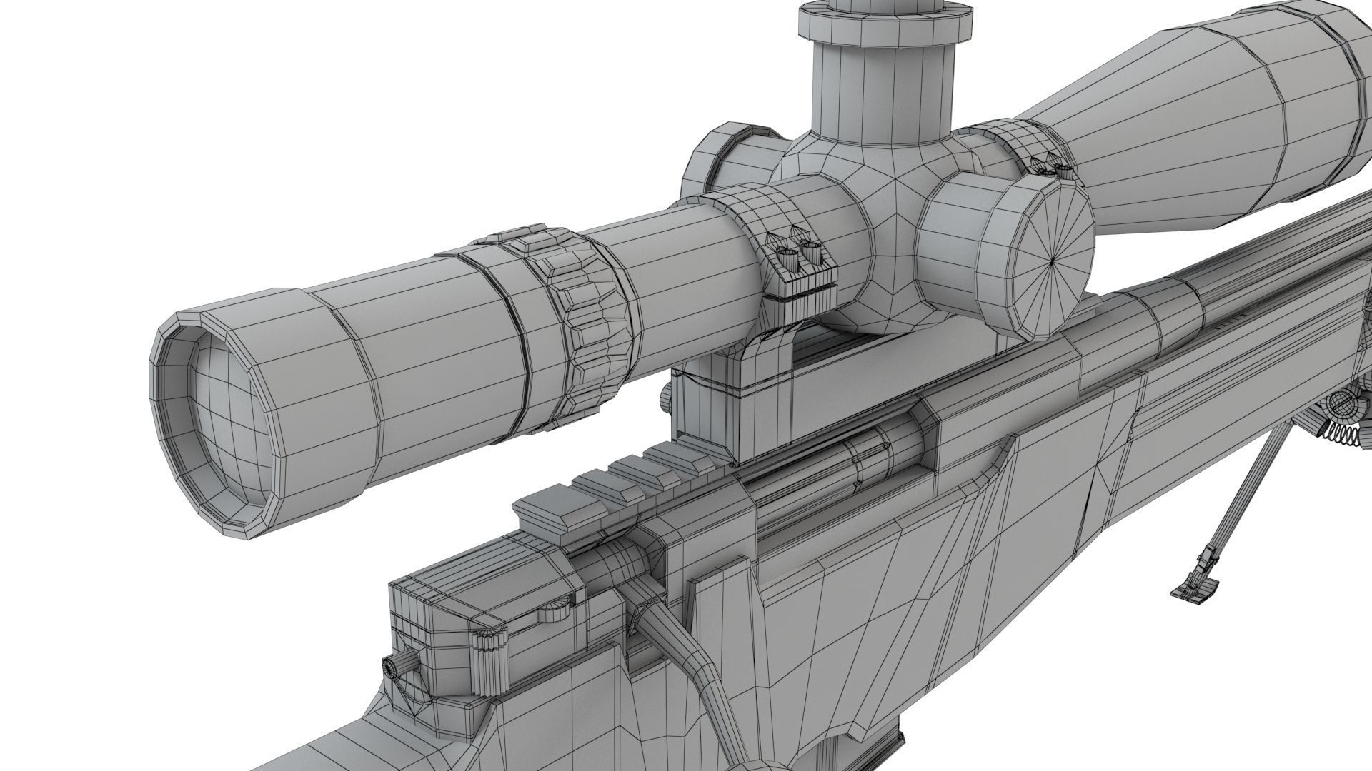 3D model AWP AWM Sniper rifle 3D model LOW POLY VR / AR / low-poly ...