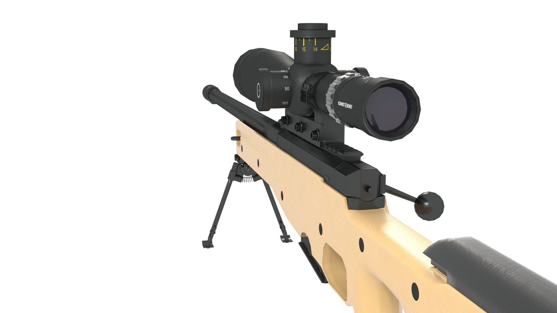 3D model AWP AWM Sniper rifle 3D model LOW POLY VR / AR / low-poly ...