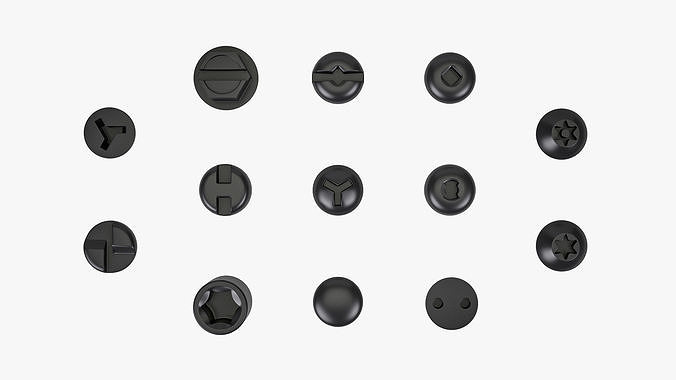 3D model Screw Heads Collection 2 VR / AR / low-poly | CGTrader