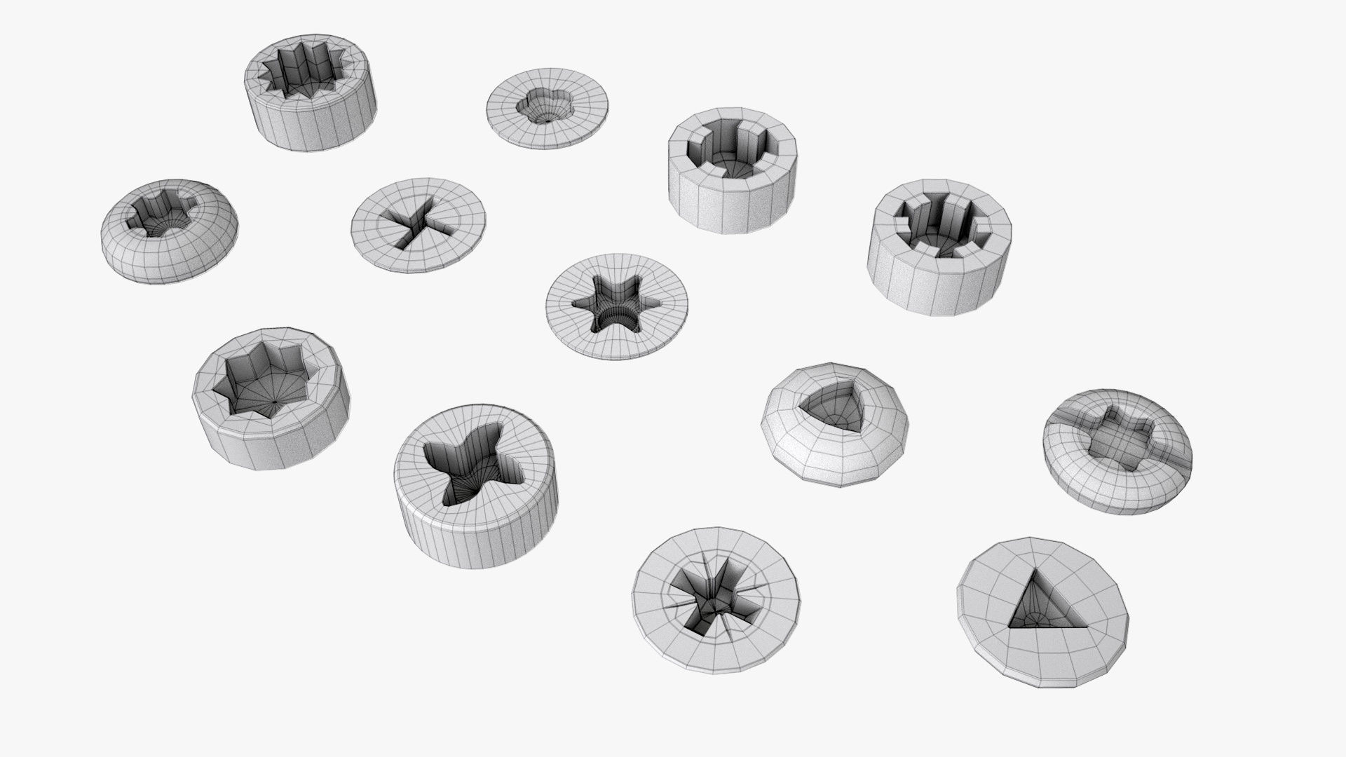 3D model Screw Heads Collection 3 VR / AR / low-poly | CGTrader