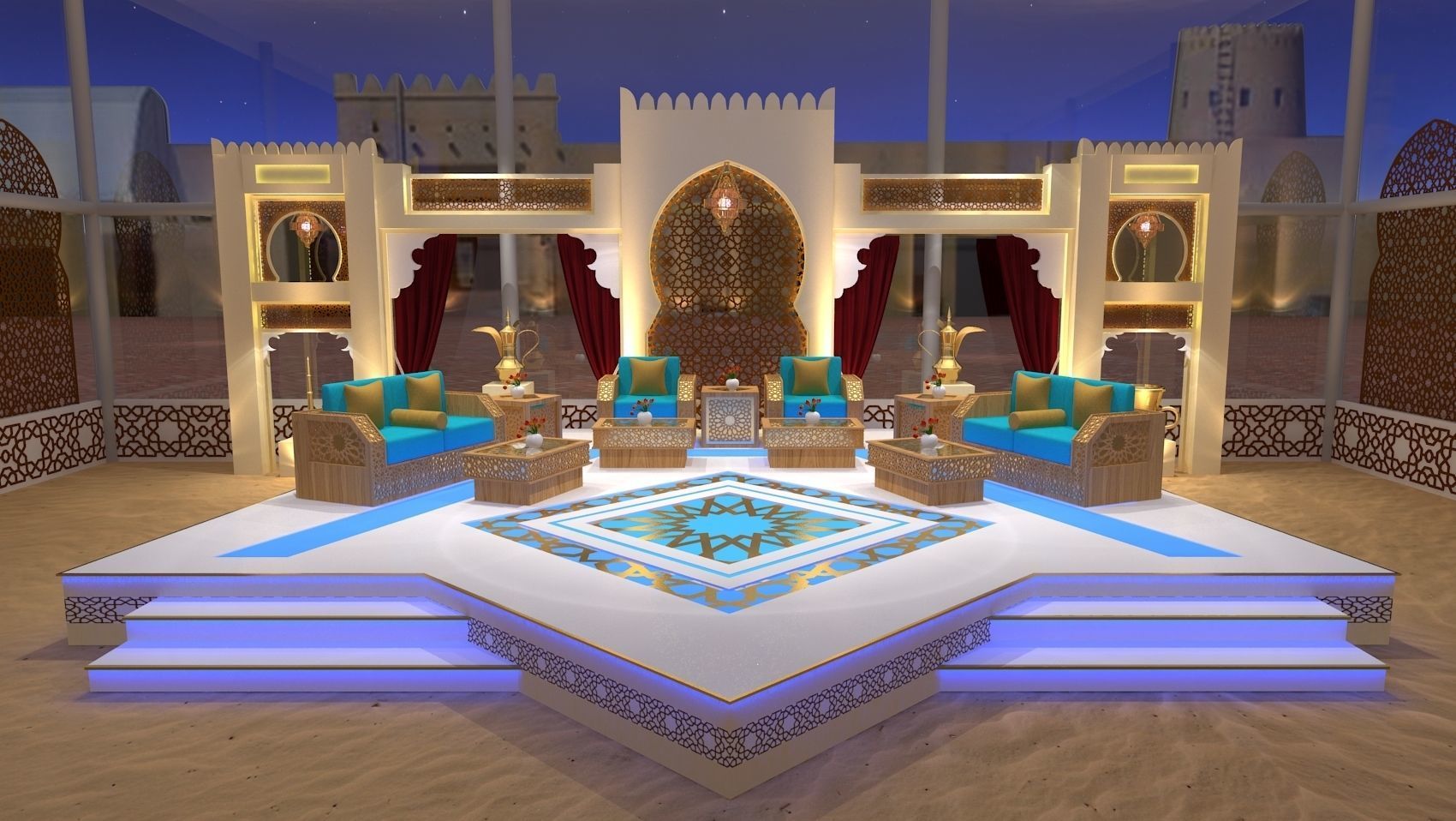 Arabic Stage majlis 3D model | CGTrader