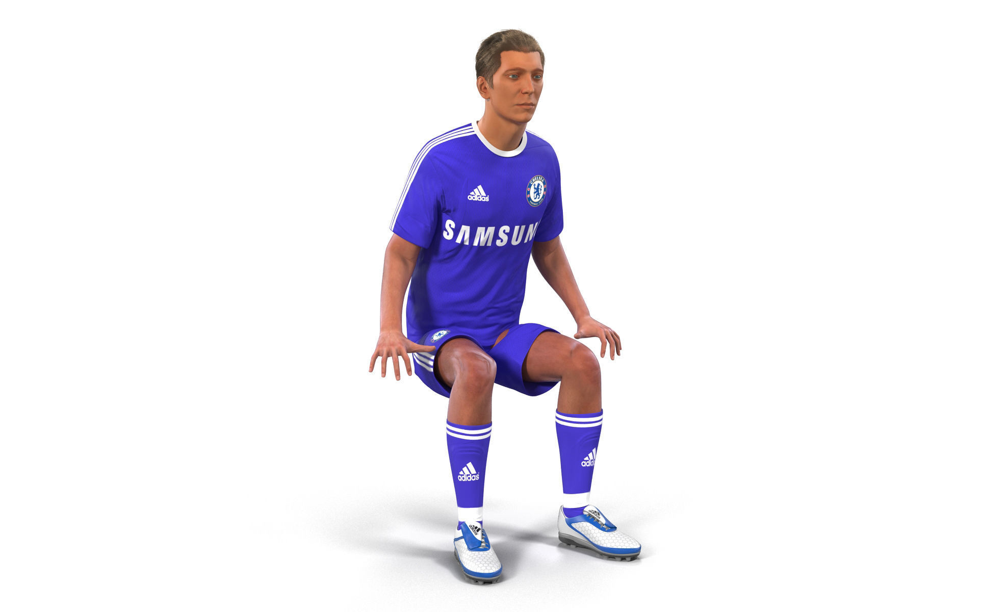 Soccer Player Chelsea Rigged 2 for Cinema 4D 3D model rigged | CGTrader