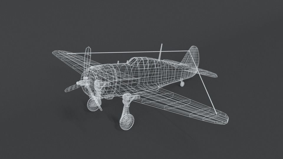 3D model Low Poly Cartoon Curtiss P 36 Hawk WII Airplane VR / AR / low ...