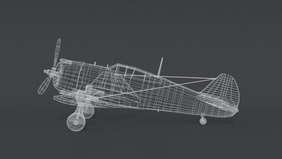 3D model Low Poly Cartoon Curtiss P 36 Hawk WII Airplane VR / AR / low ...