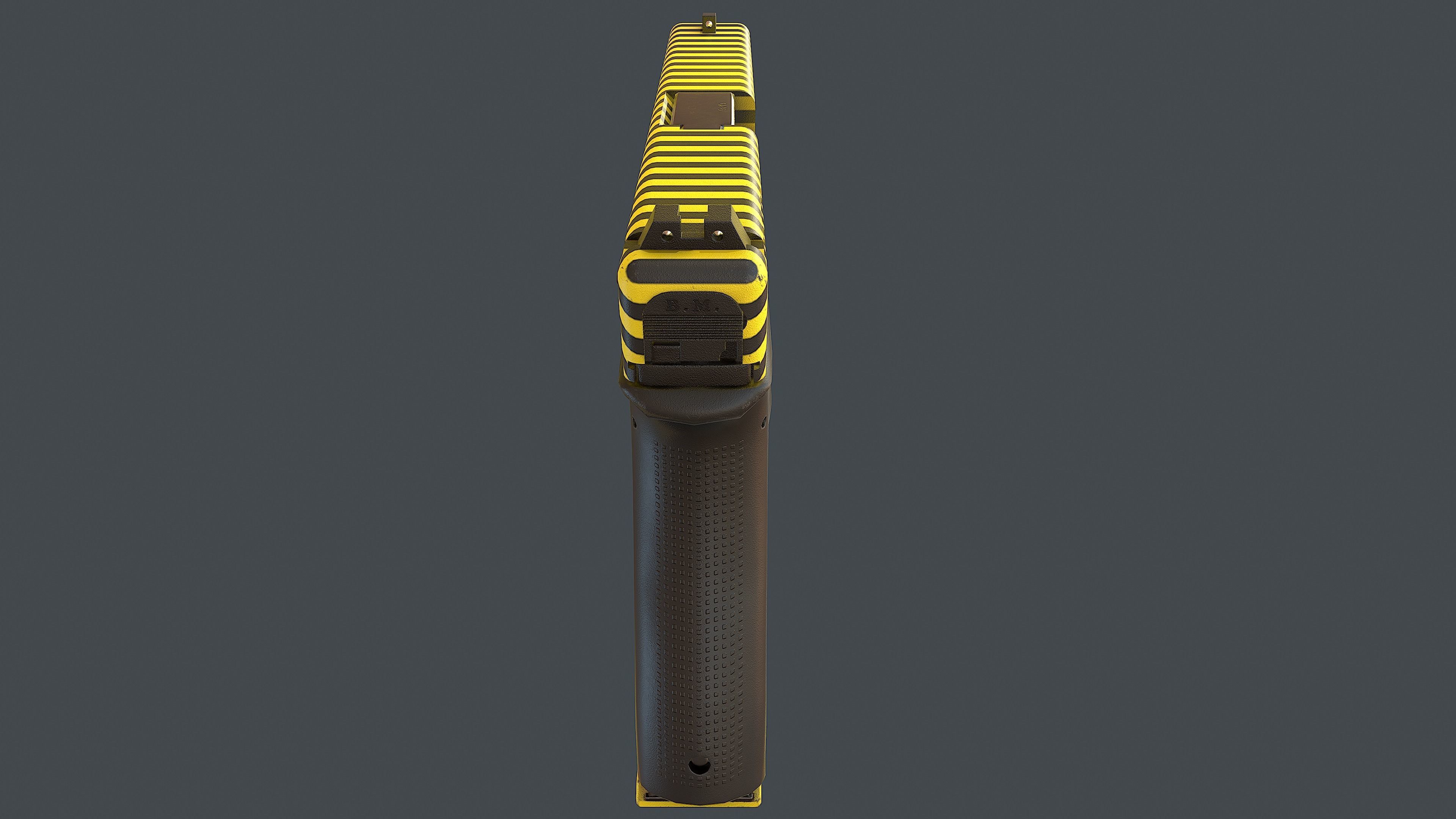 3D model Yellow Glock 17 with magazine VR / AR / low-poly rigged ...